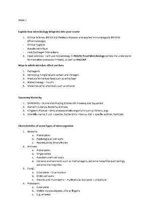 Week 2 Summary - Cell structure & metabolism - Week 2 – Topic 3 (Ch 4 ...