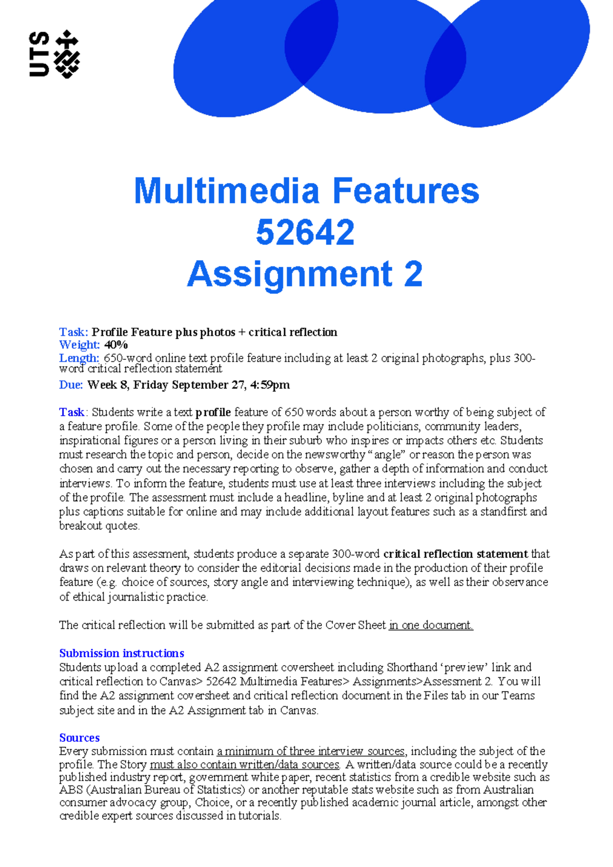 A2 Multimedia Features Assessment Notification - Multimedia Features ...
