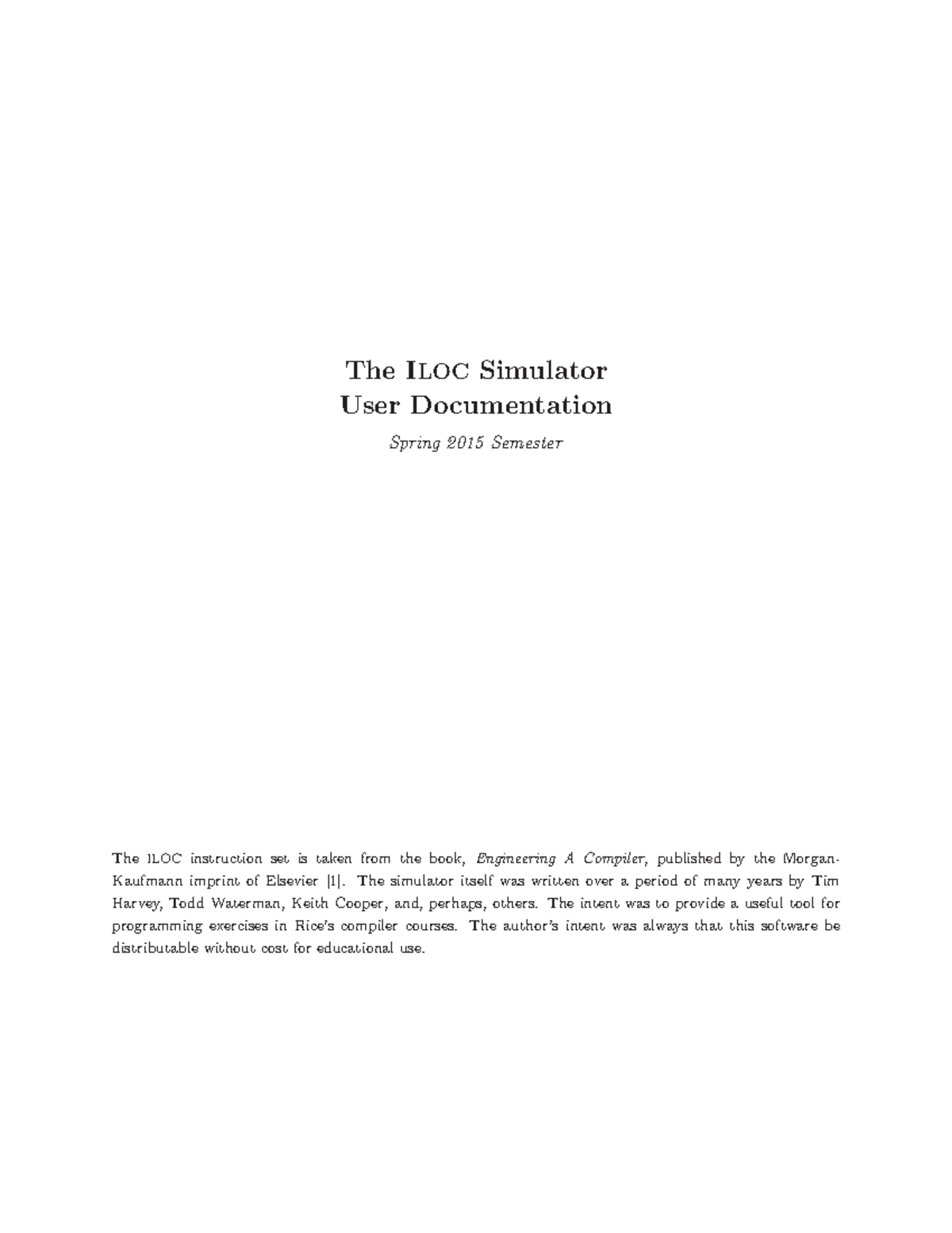 Sim Doc 2015 - compiler design notes - The ILOC Simulator User ...