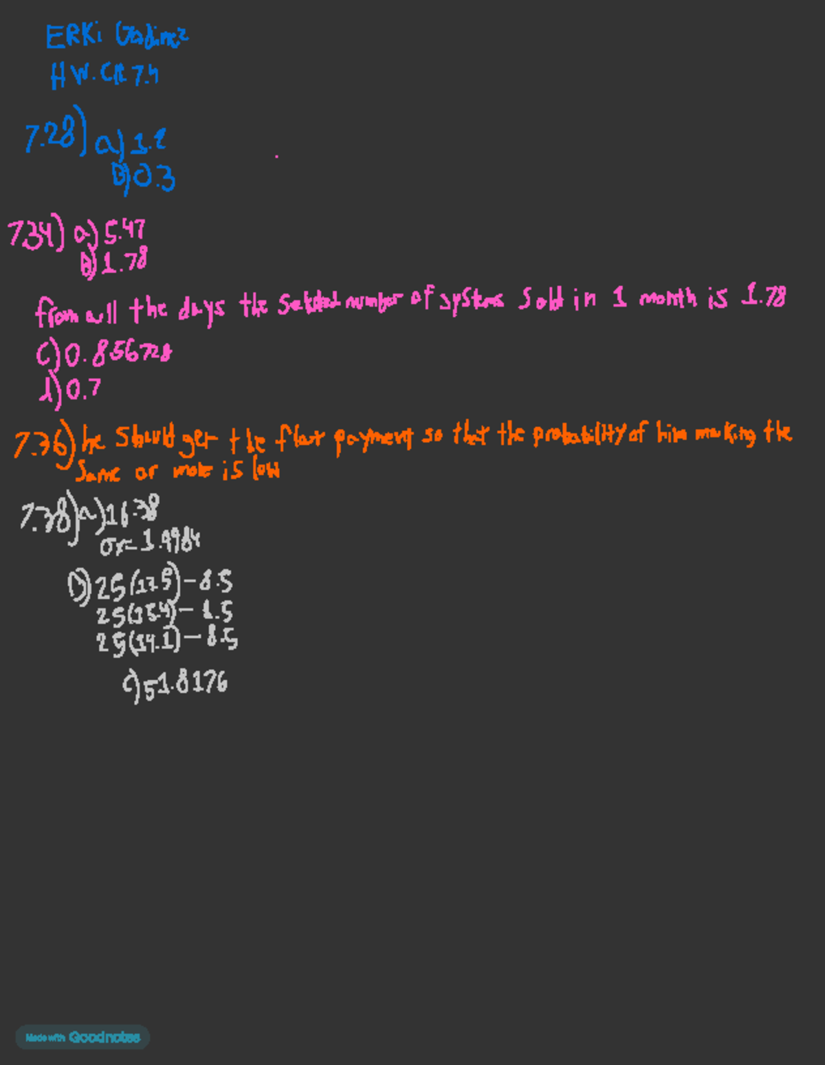Hw2024-02-19v1 - Act - RDG 512 - Erki Godinee HW. CH. 1. r. (d) · 2 .34) o 5 from all the days ...