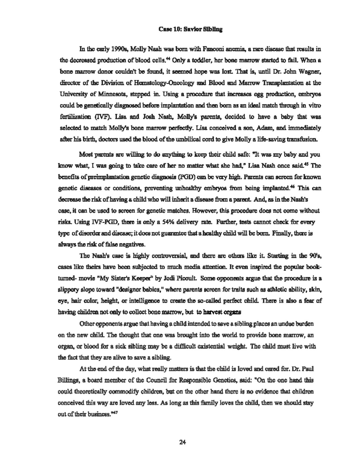 Savior Sibling Case Study Final - Studocu