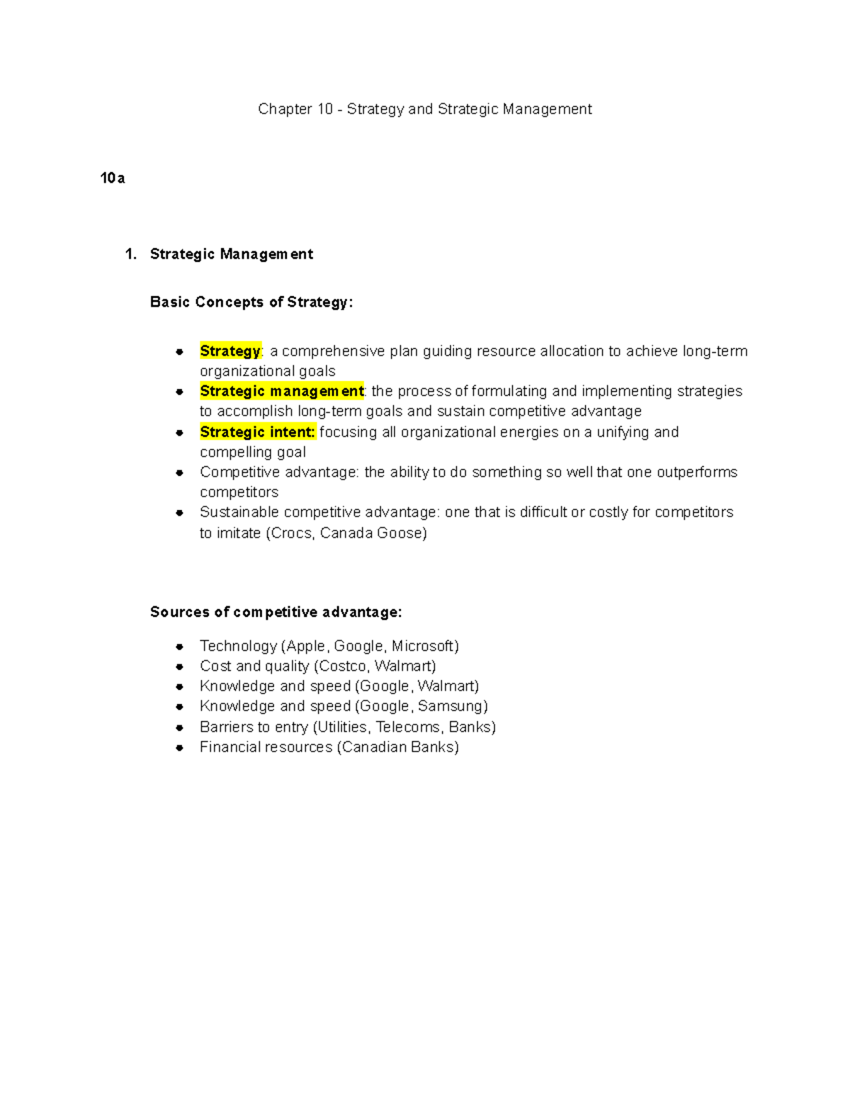 Chapter 10 - Strategy and Strategic Management - Chapter 10 - Strategy ... Chapter 10 - Strategy and Strategic Management - Chapter 10 - Strategy ...