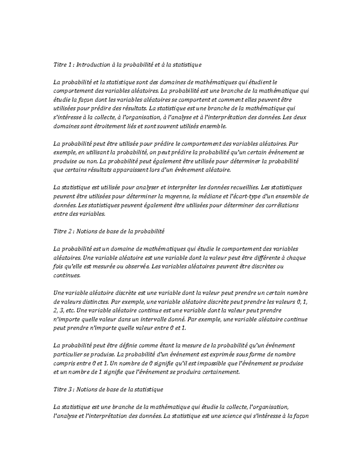 Introduction to Probability and Statistics Notes de cours - Titre 1 ...