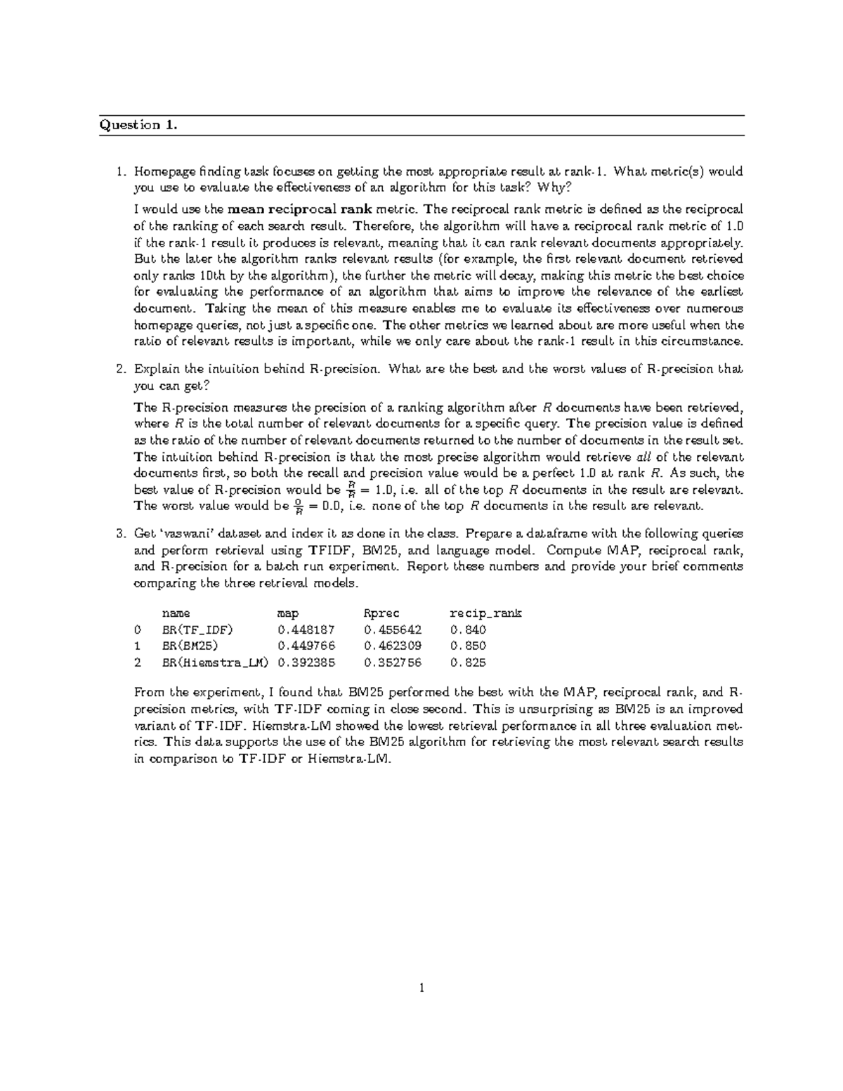INFO498B HW5 - Question 1. Homepage finding task focuses on getting the ...