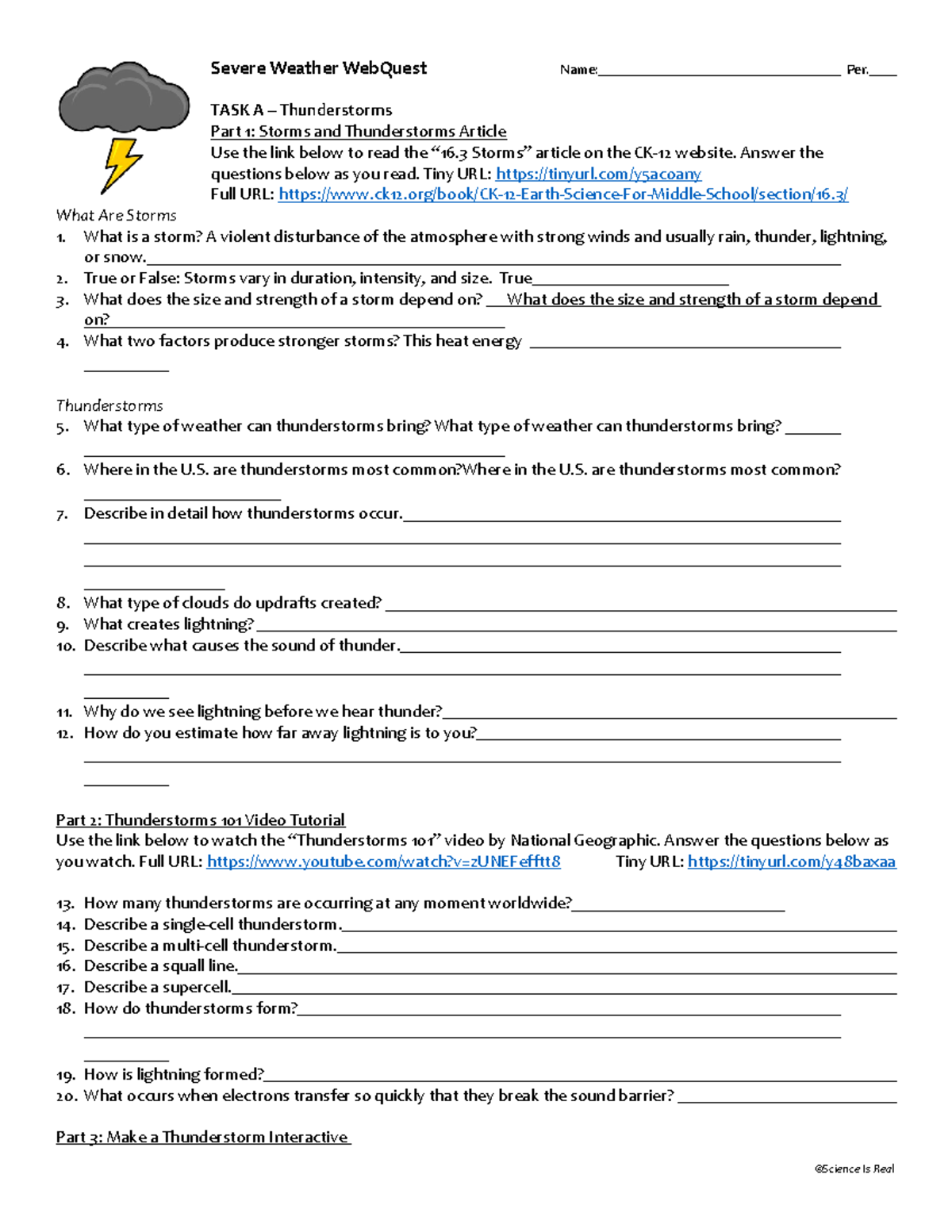 Severe Weather Webquest Student Handout-1 - Severe Weather WebQuest ...