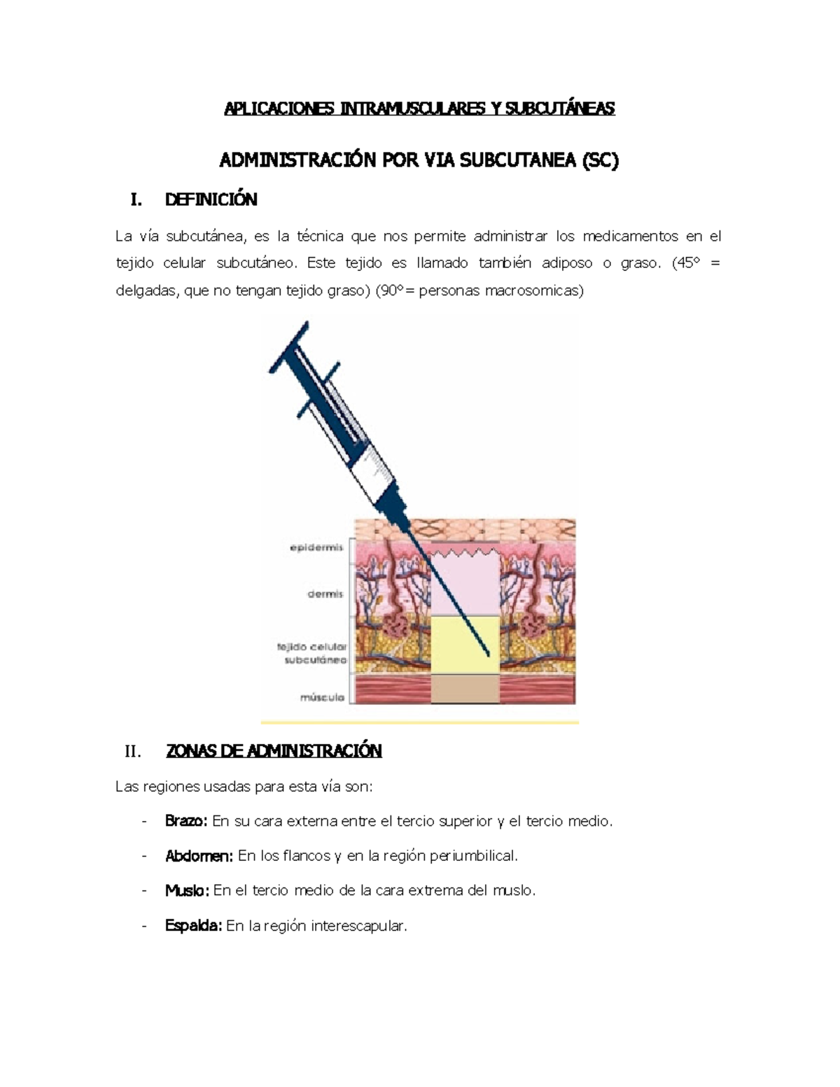 Aplicaciones Intramusculares Y Subcutáneas - APLICACIONES ...