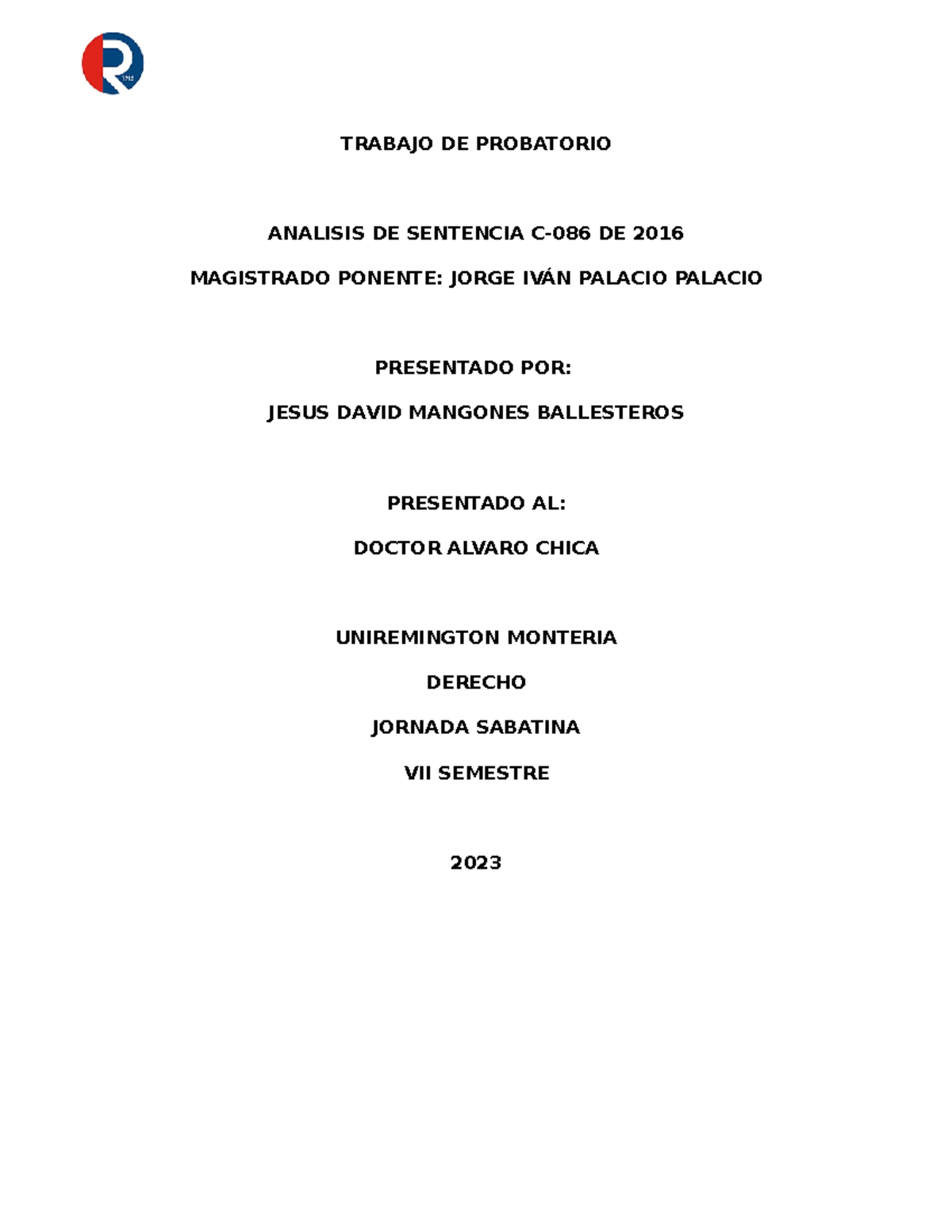 La carga de la prueba como elemento para la garantía Constitucional ...
