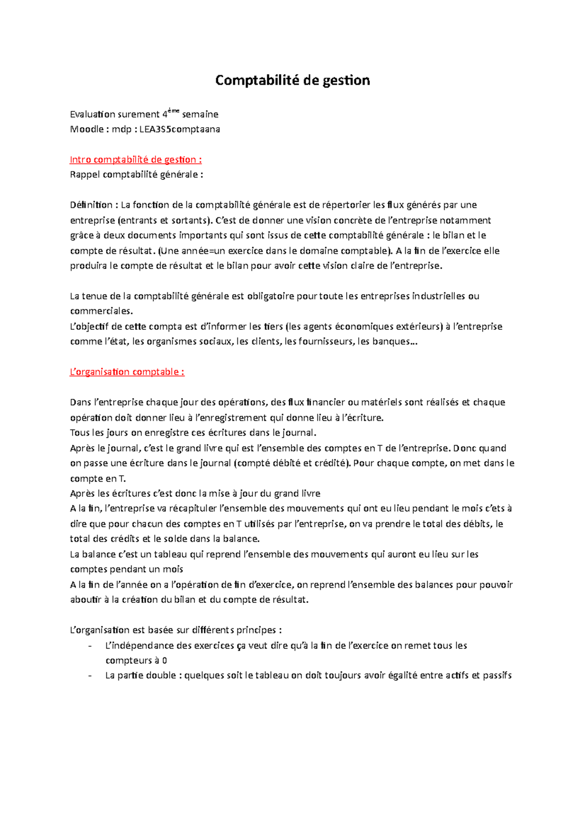 Compta Chap 1 - TD gestion finance chapitre 1 S5 licence LEA Mme ...