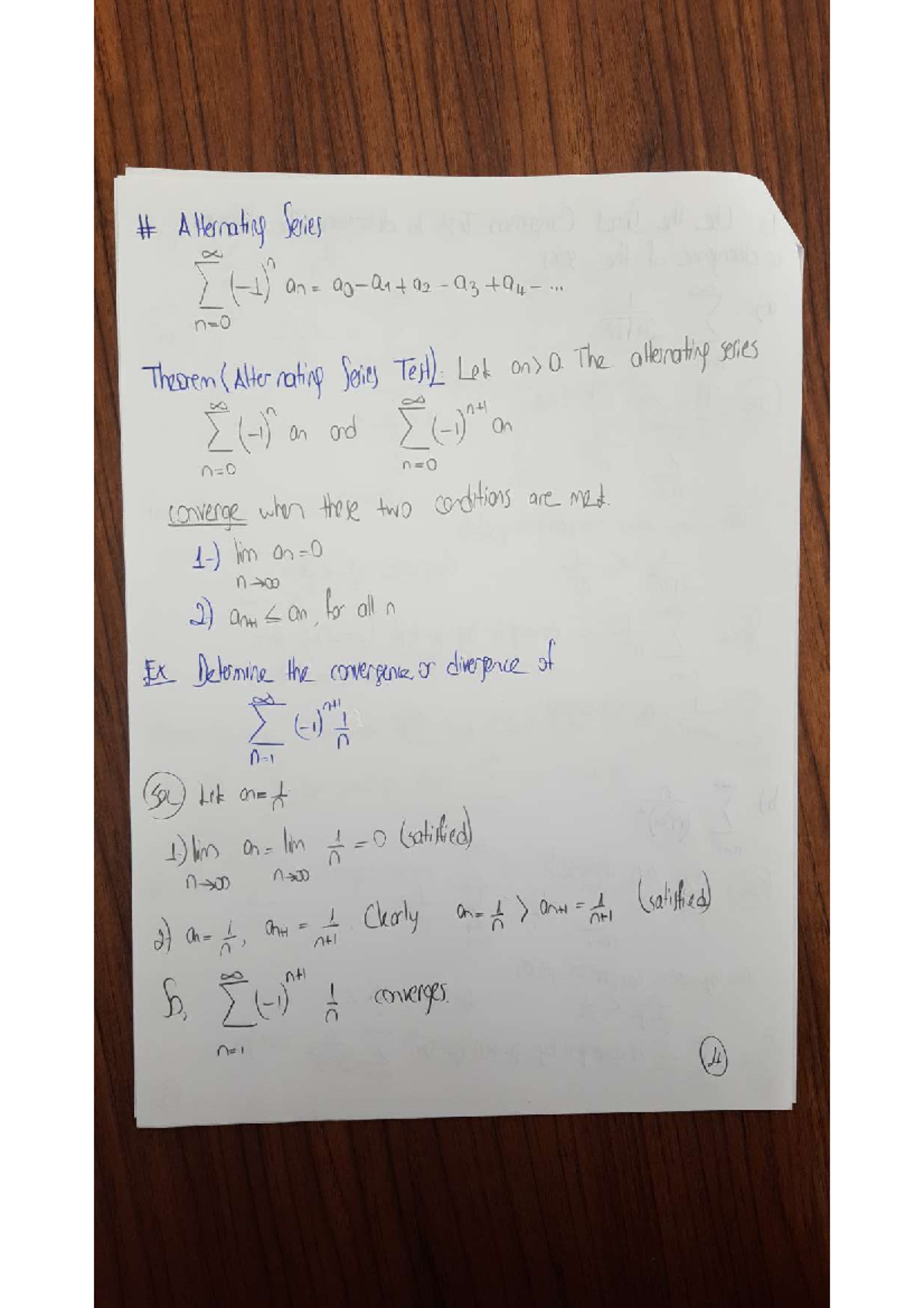Lecture 4 Absolute Convergence And Conditional Convergence A Hernating Series X An A2 A3