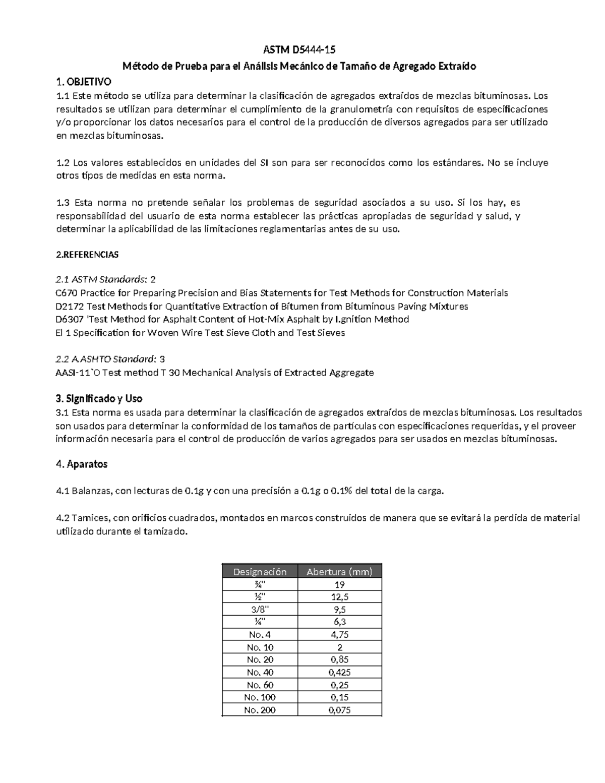 ASTM 5444-15 - ASTM NORMAS - ASTM D5444- Método de Prueba para el Análisis Mecánico de Tamaño de ...