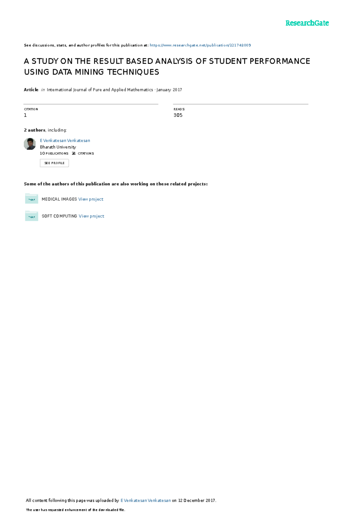 A Study ON THE Result Based Analysis OF Student Performance Using DATA ...