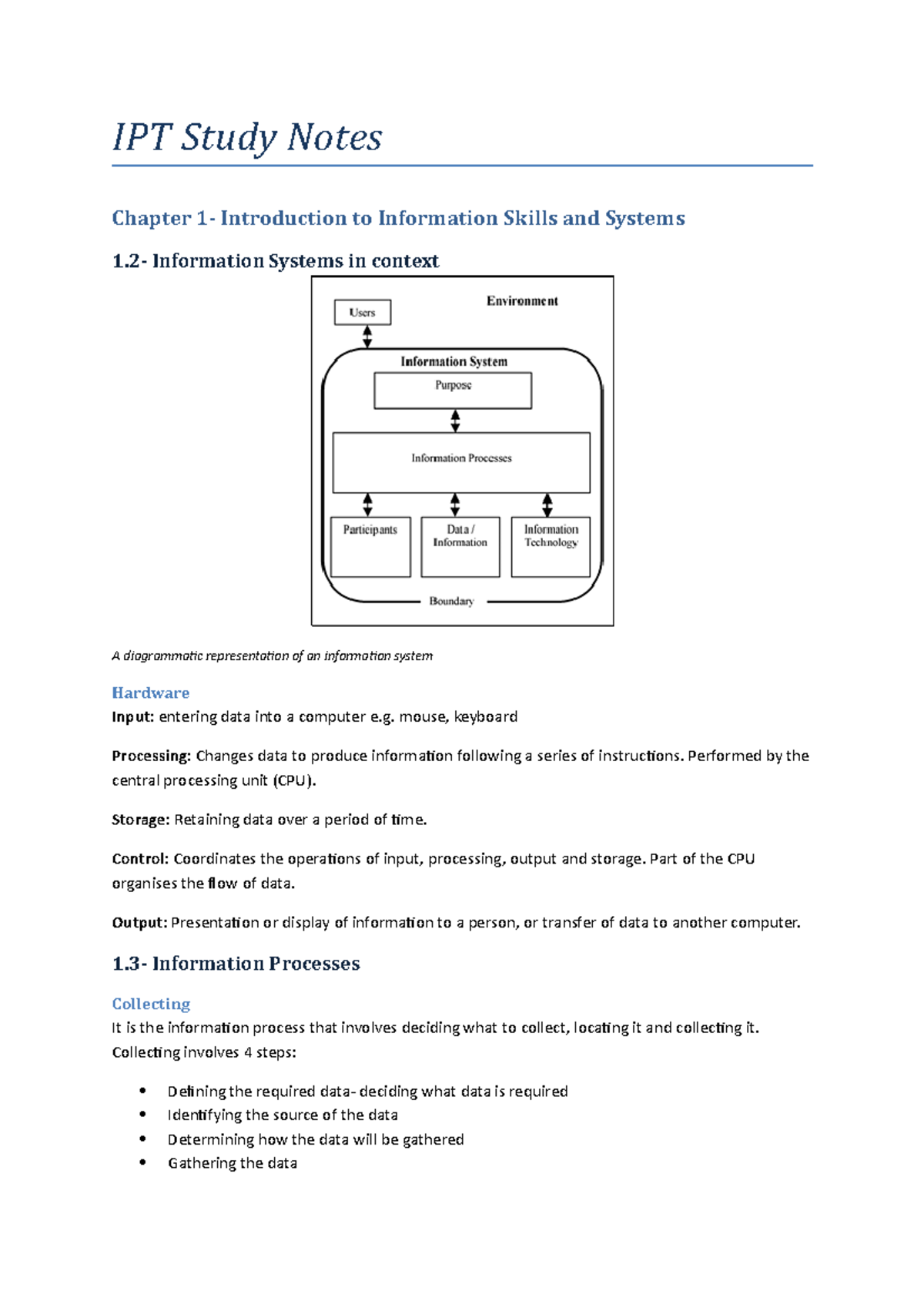 IPT Prelim Summary - Study notes for IPT - IPT Study Notes Chapter 1 ...