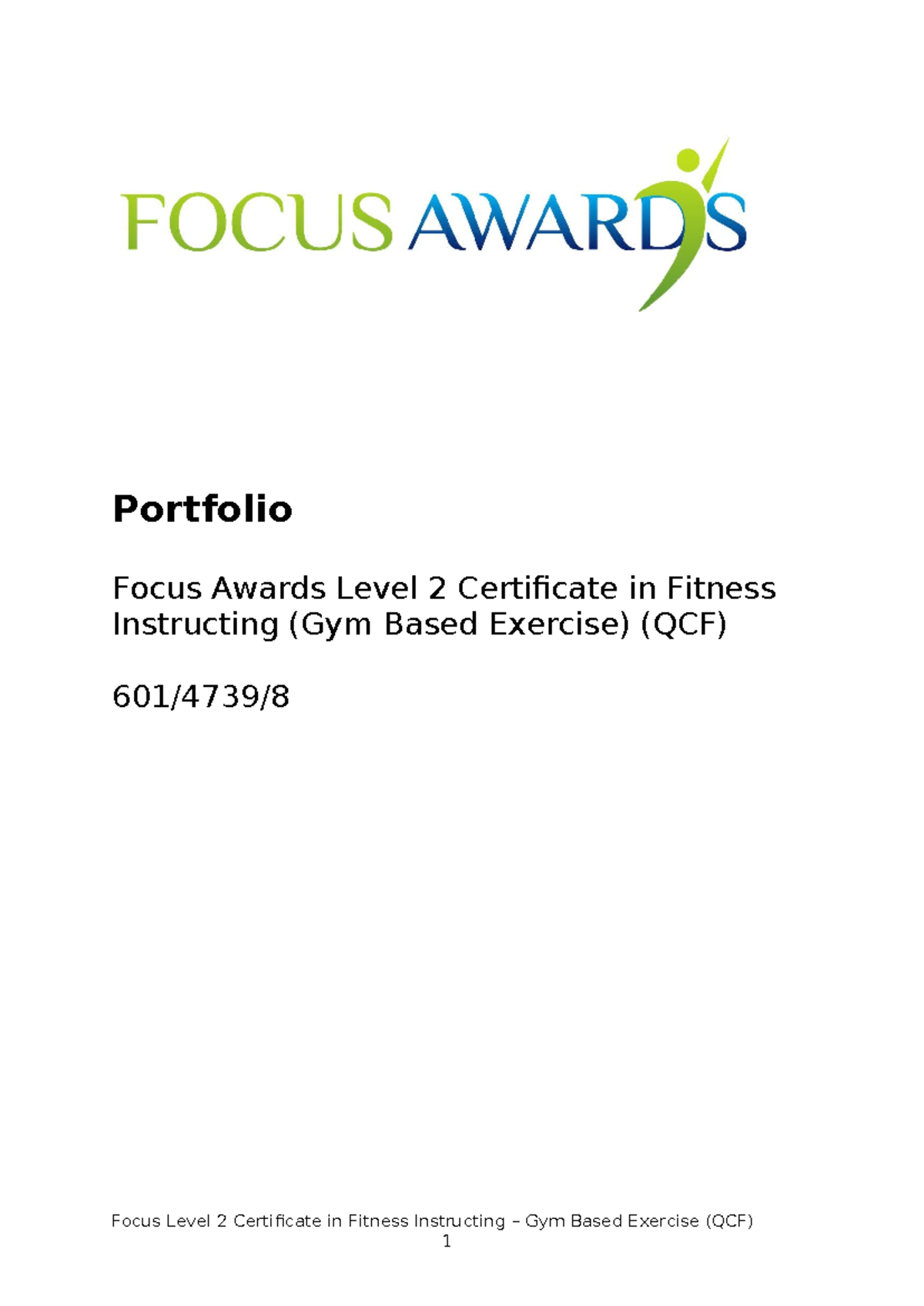 Level 2 Certificate in Fitness Instructing - Portfolio - Portfolio ...