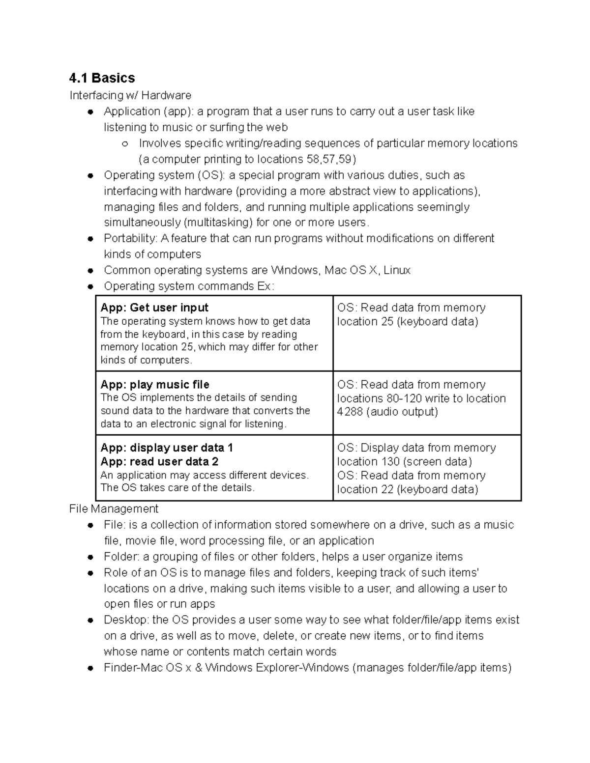 Computer Science Chapters 4-6 - 4 Basics Interfacing w/ Hardware ...