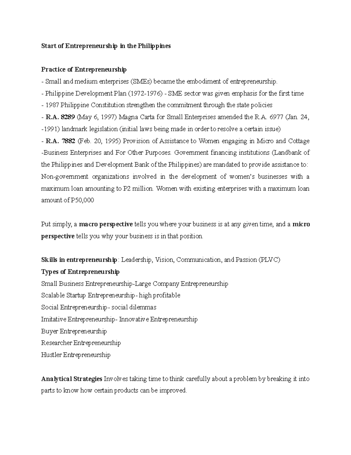 Entrep Terms - Oks - Start of Entrepreneurship in the Philippines ...