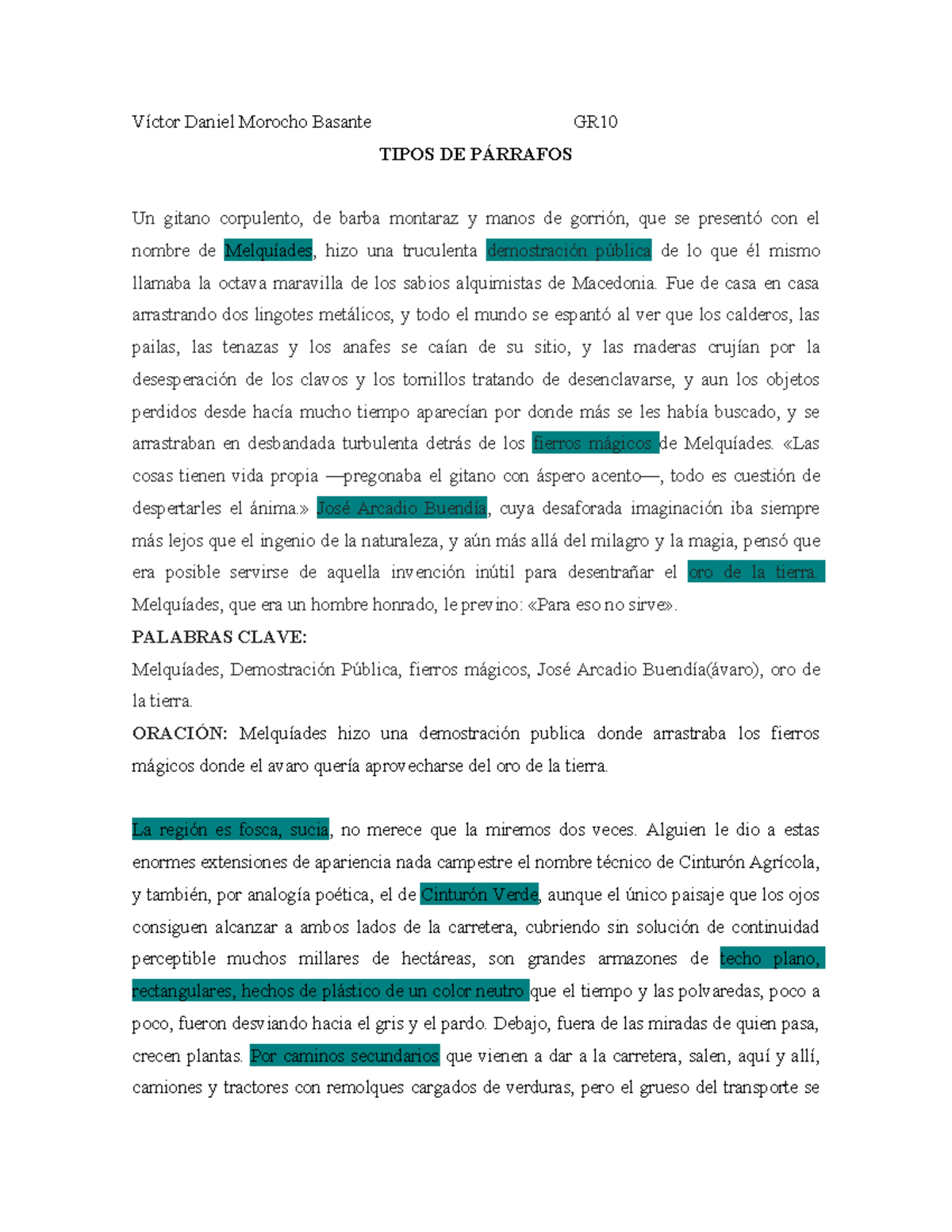 Ejemplos DE Párrafos Víctor Morocho - Víctor Daniel Morocho Basante GR ...