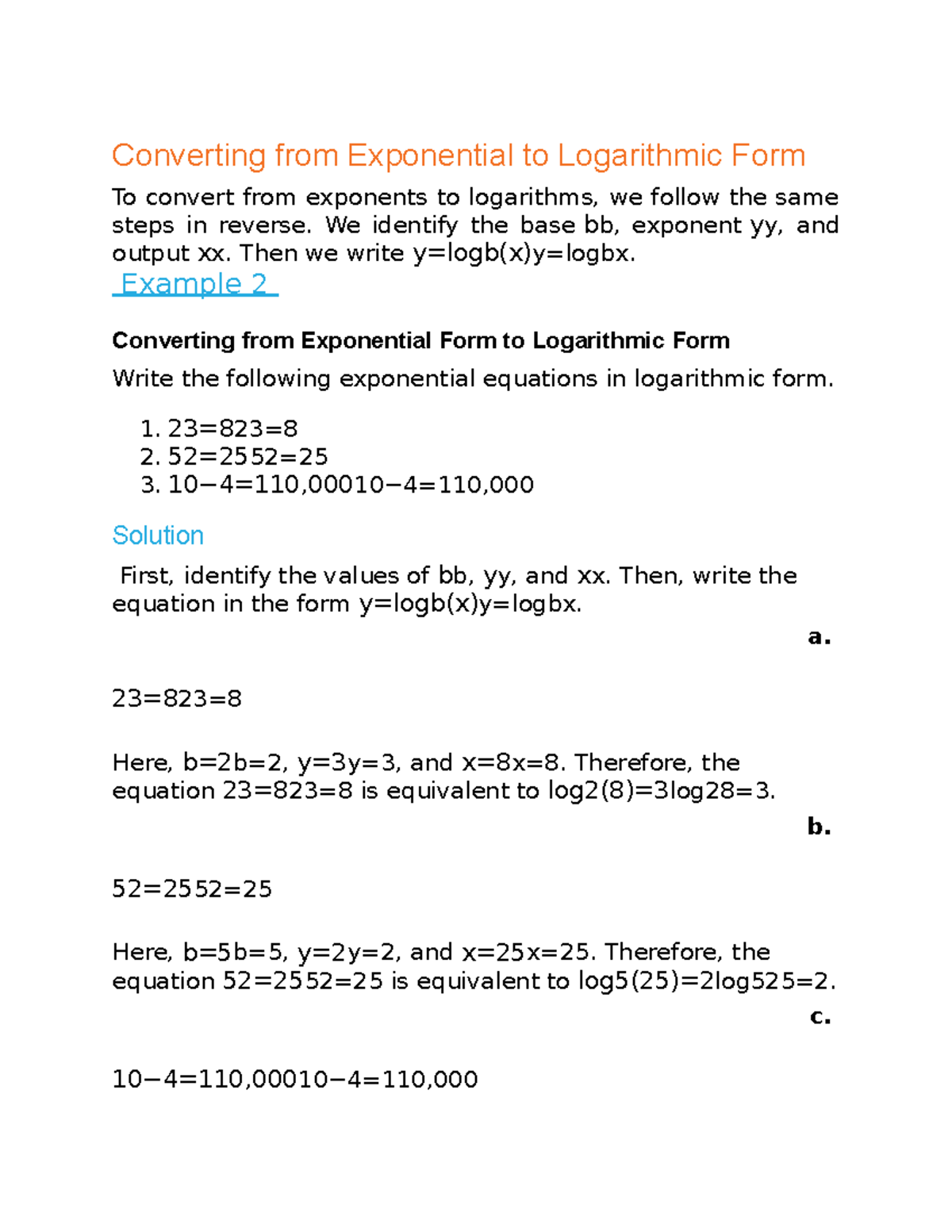 2-2 Reading and Participation Activities Logarithmic Functions 2 ...