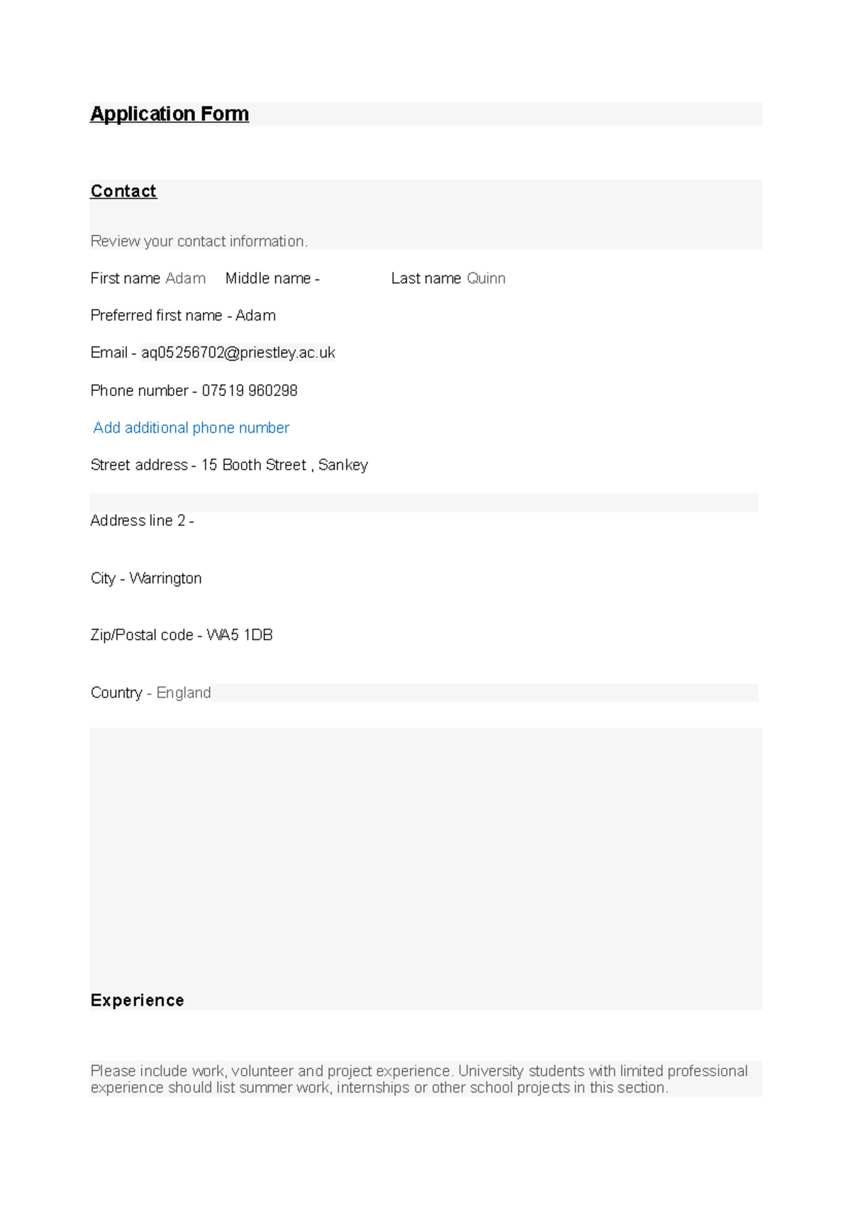 Application Form (1) - ewqqqqqewq - Application Form Contact Review ...