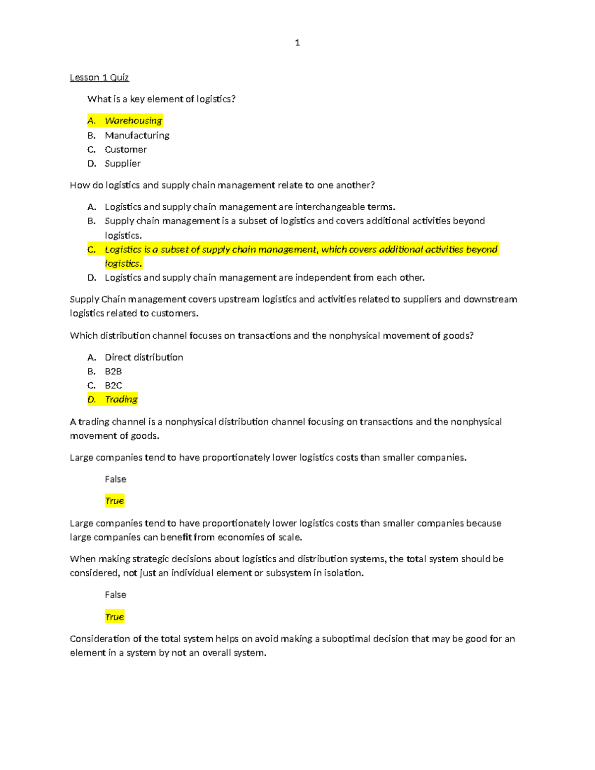 Lesson-Quizzes-and-Tests-D470 - Lesson 1 Quiz What is a key element of ...