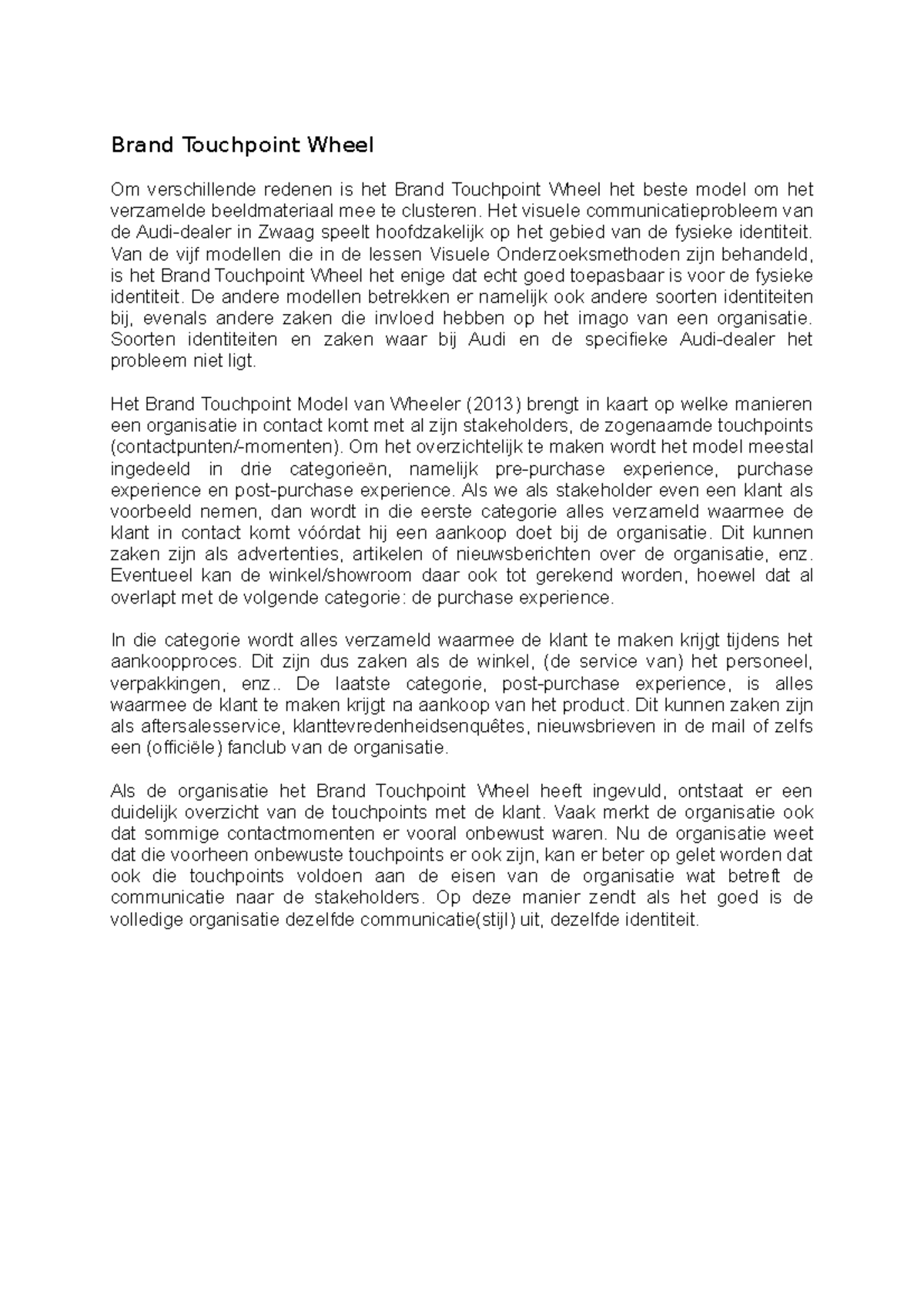 Brand Touchpoint Wheel - Het visuele communicatieprobleem van de Audi ...