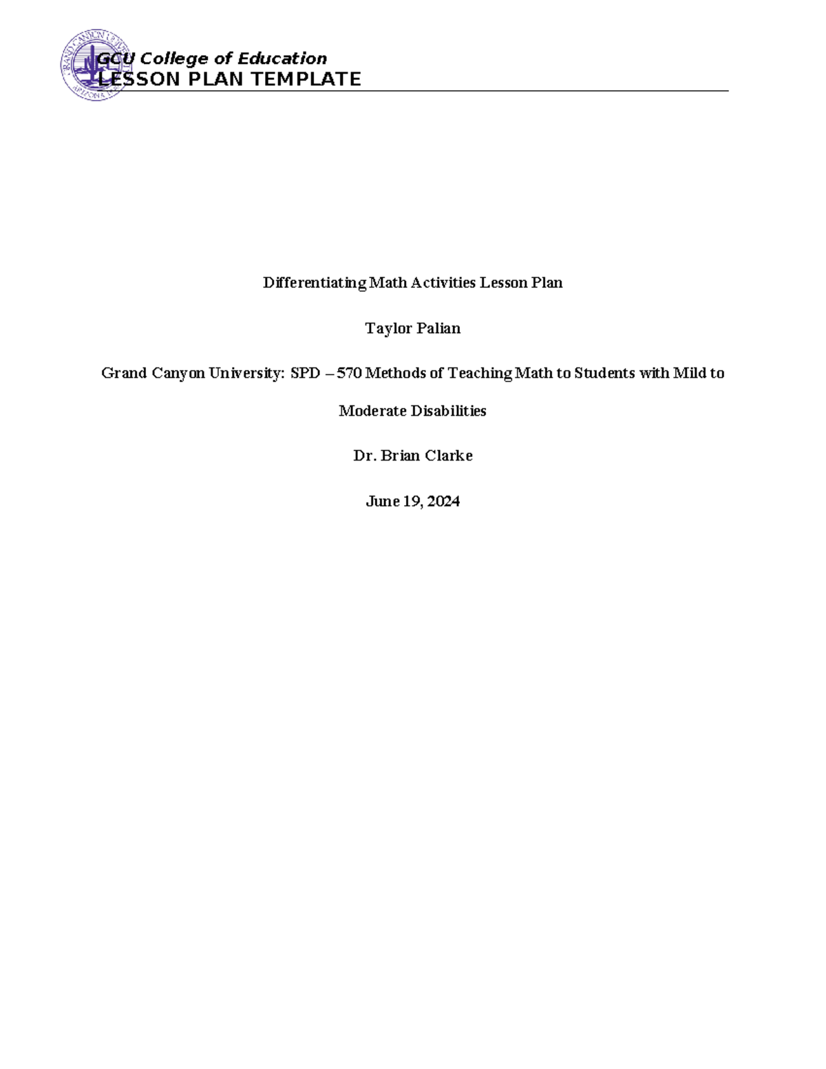 Differentiating Math Activities Lesson Plan - LESSON PLAN TEMPLATE ...