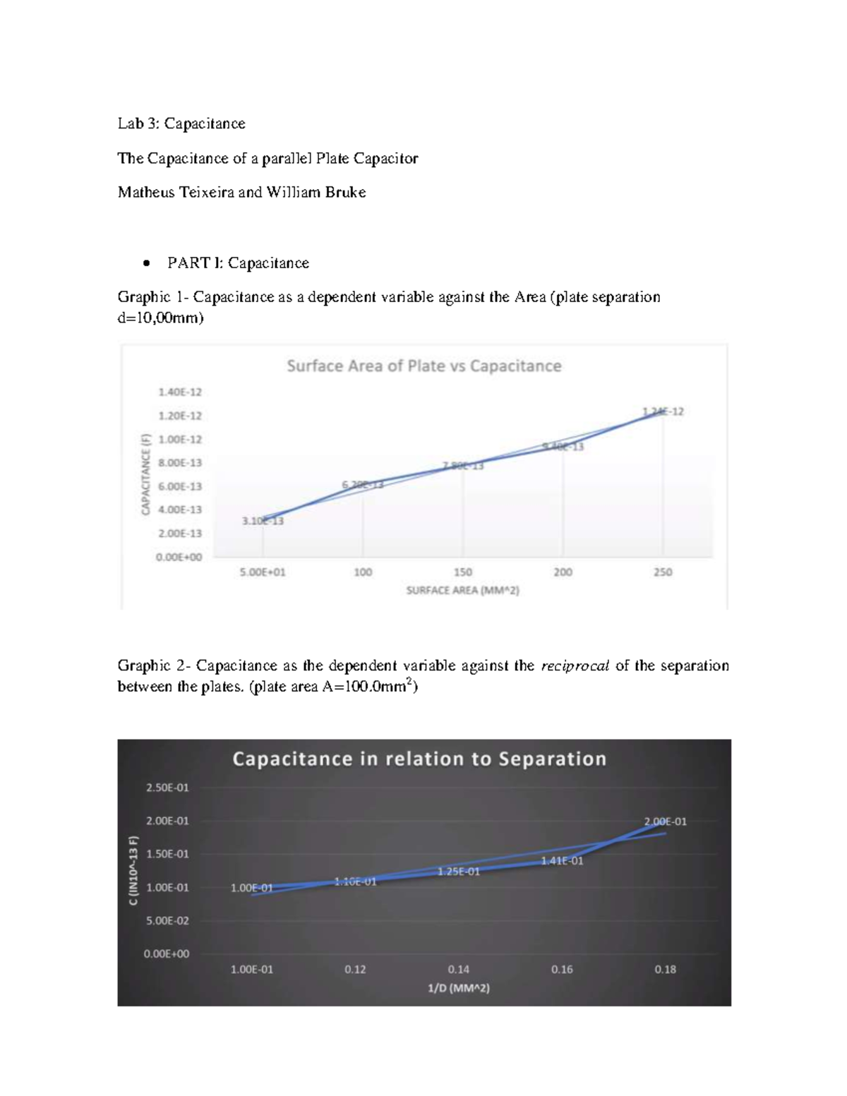 Lab 3 - Capacitance - sbcjnsckn - Lab 3: Capacitance The Capacitance of ...
