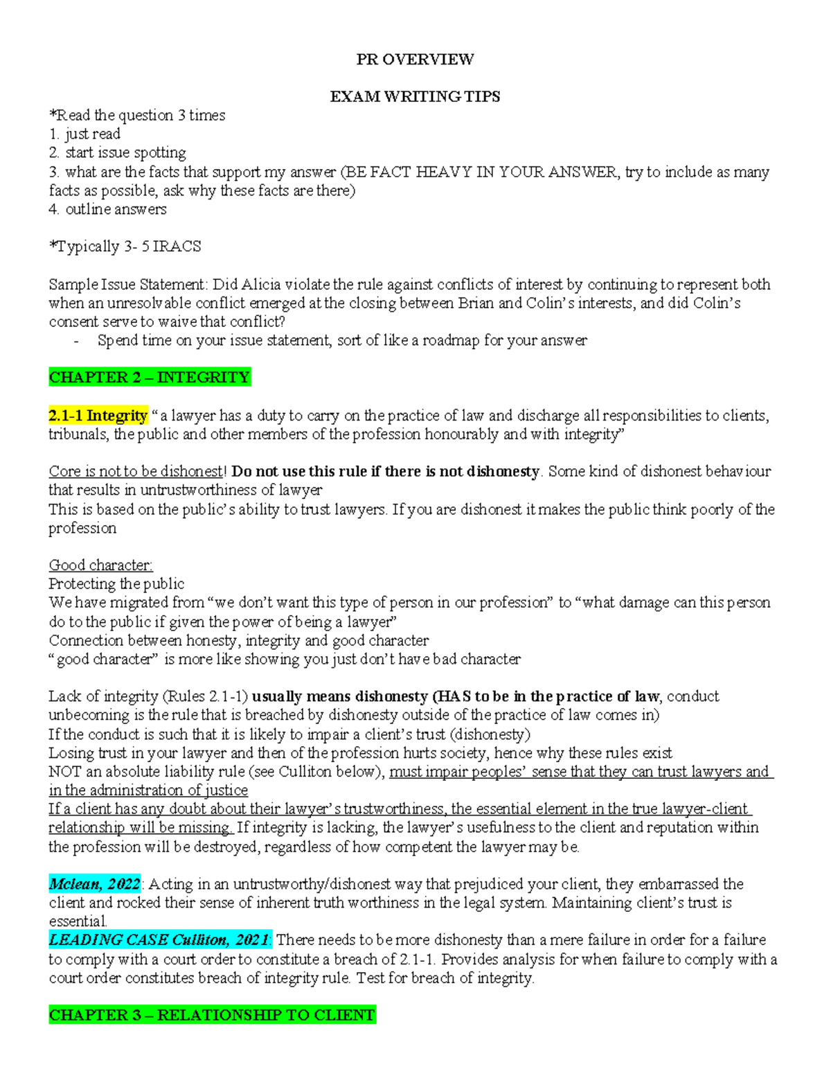 PR Overview - PR OVERVIEW EXAM WRITING TIPS *Read the question 3 times ...