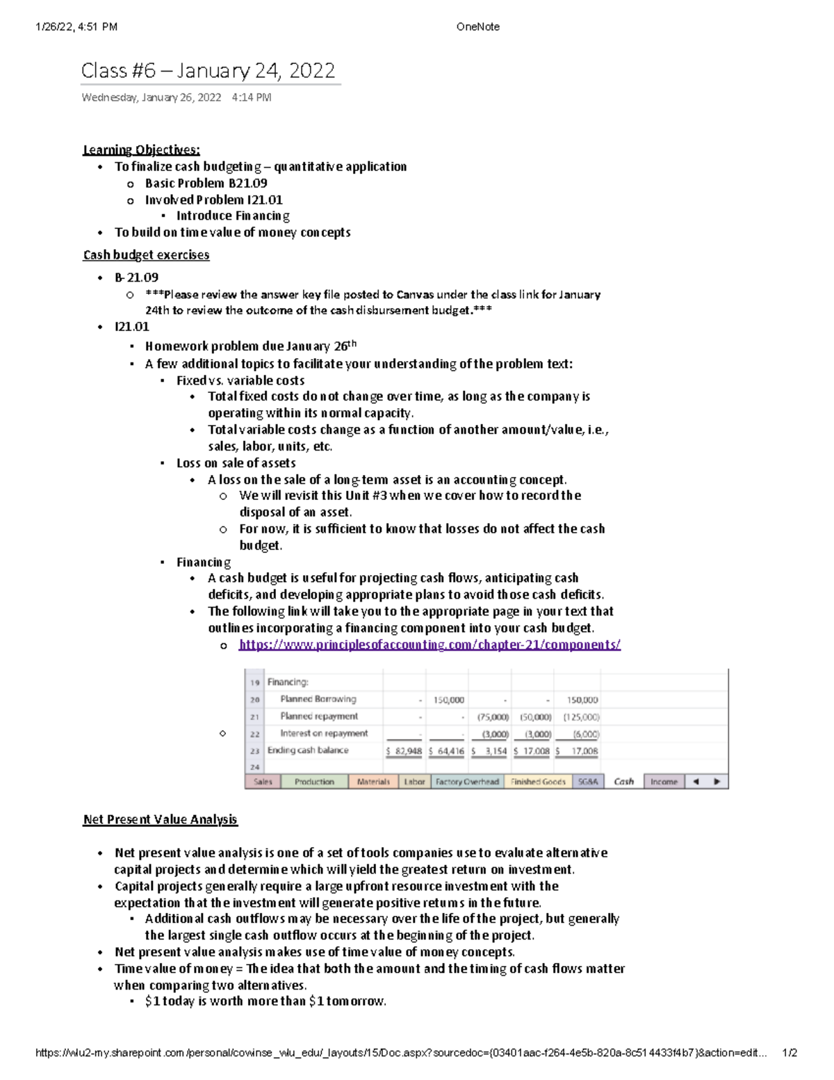 January 24, 2022 - Class Notes - 1/26/22, 4:51 PM OneNote - Studocu
