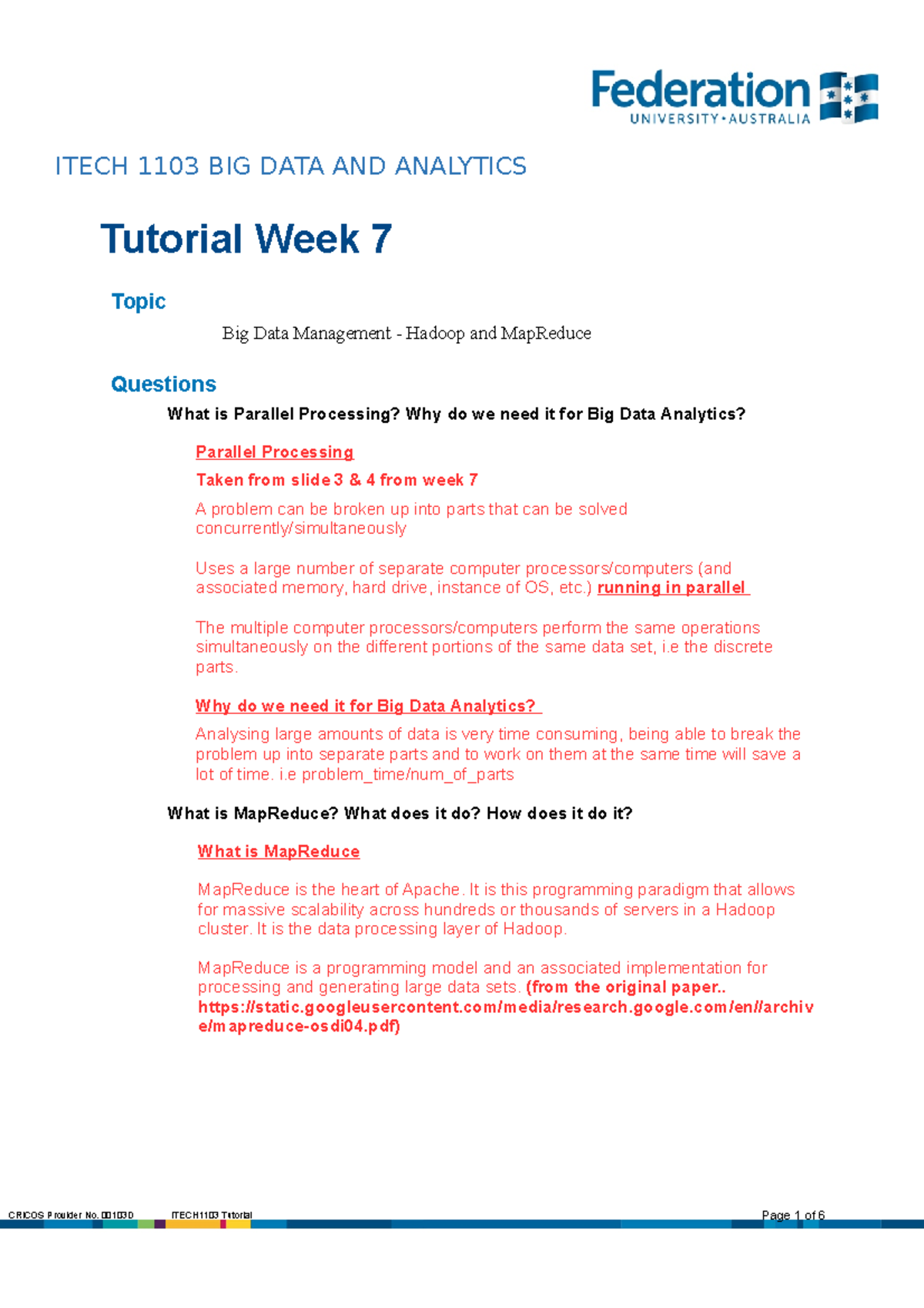 ITECH1103-Tutorial 07- portfolio-solutions - ITECH 1103 BIG DATA AND ANALYTICS Tutorial Week 7 ...