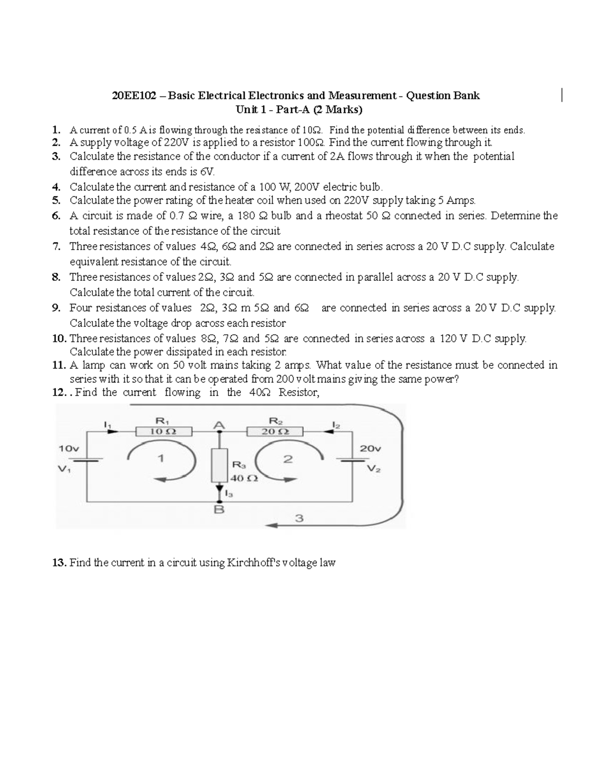 Important Questions Basic Electrical,Electronics & Instumentation ...