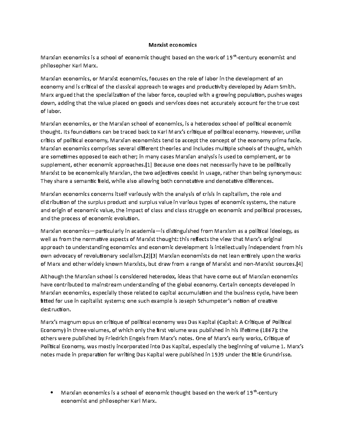 Marxist economics - Marxist economics Marxian economics is a school of ...