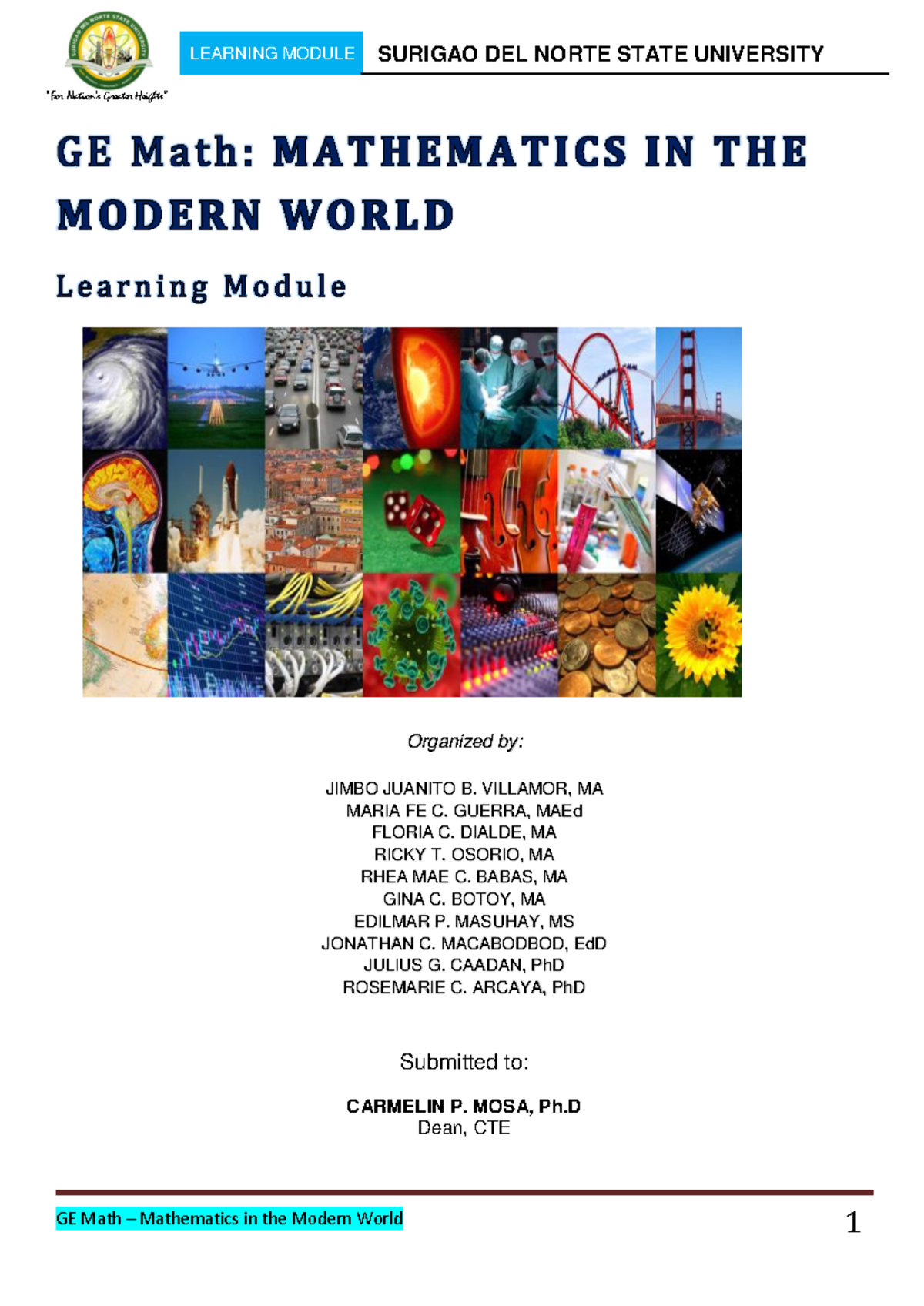Module 1 NEW 1 - ALL ABOUT REVIEWER - GE Math – Mathematics in the Modern World “For Nation’s ...