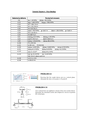 Tutorials 8th Ed - Chp1 - 3-1 - Solid Mechanics I - BE(Mech) Year 2 SOLID MECHANICS 1 Code: ENME ...