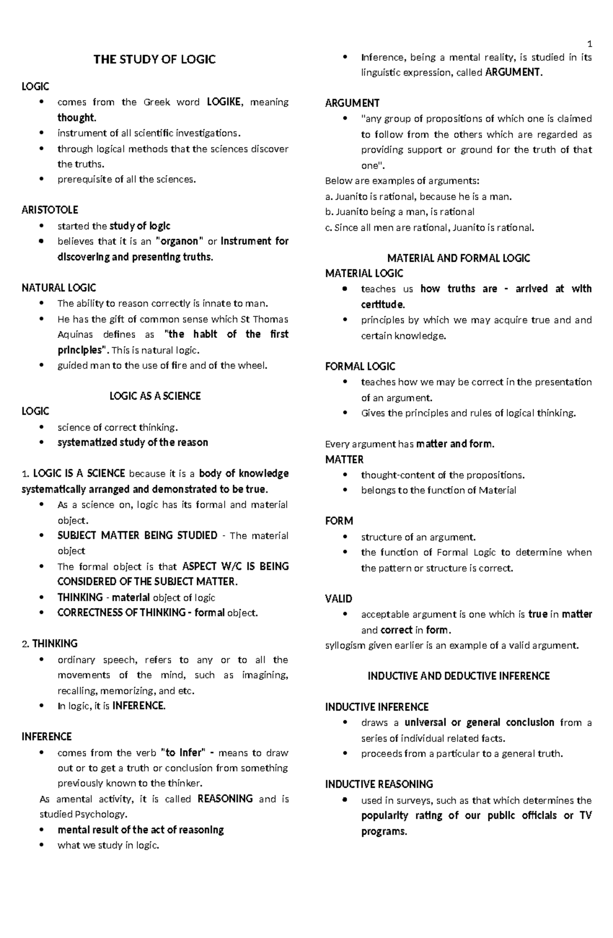 Logic AND SET Theory Reviewer (JFAB) - THE STUDY OF LOGIC LOGIC comes ...