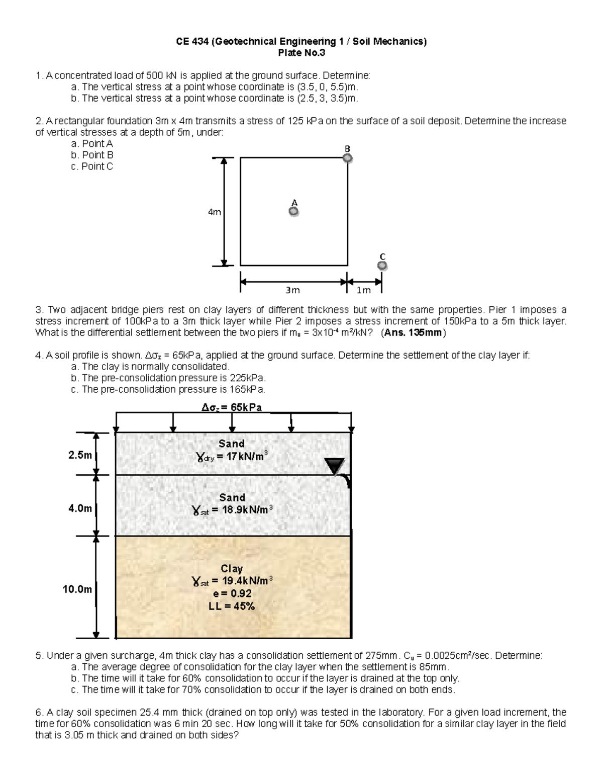 CE 434 Plate No CE 434 Geotechnical Engineering 1 Soil Mechanics