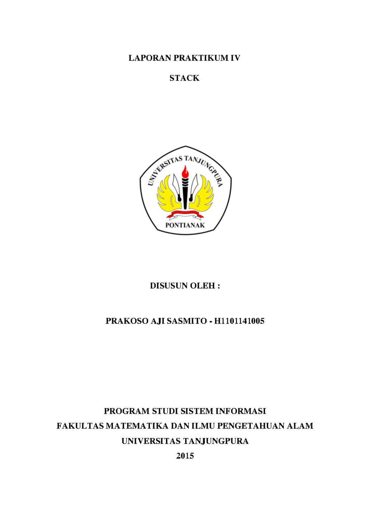Praktikum Algoritma dan Struktur Data 4 Stack - LAPORAN PRAKTIKUM IV ...