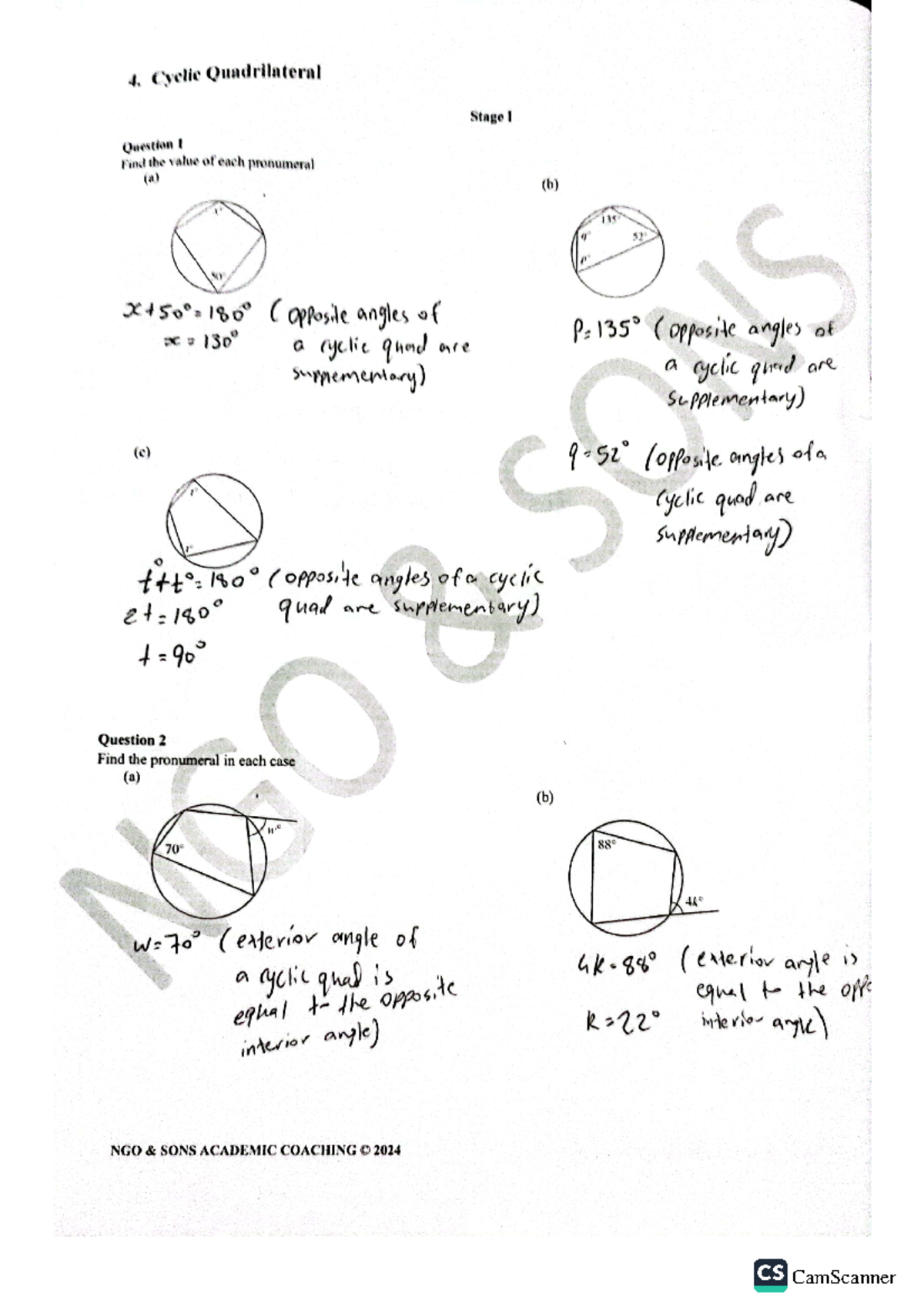 Set 4, Circle geometry - PHS 1033 - Studocu
