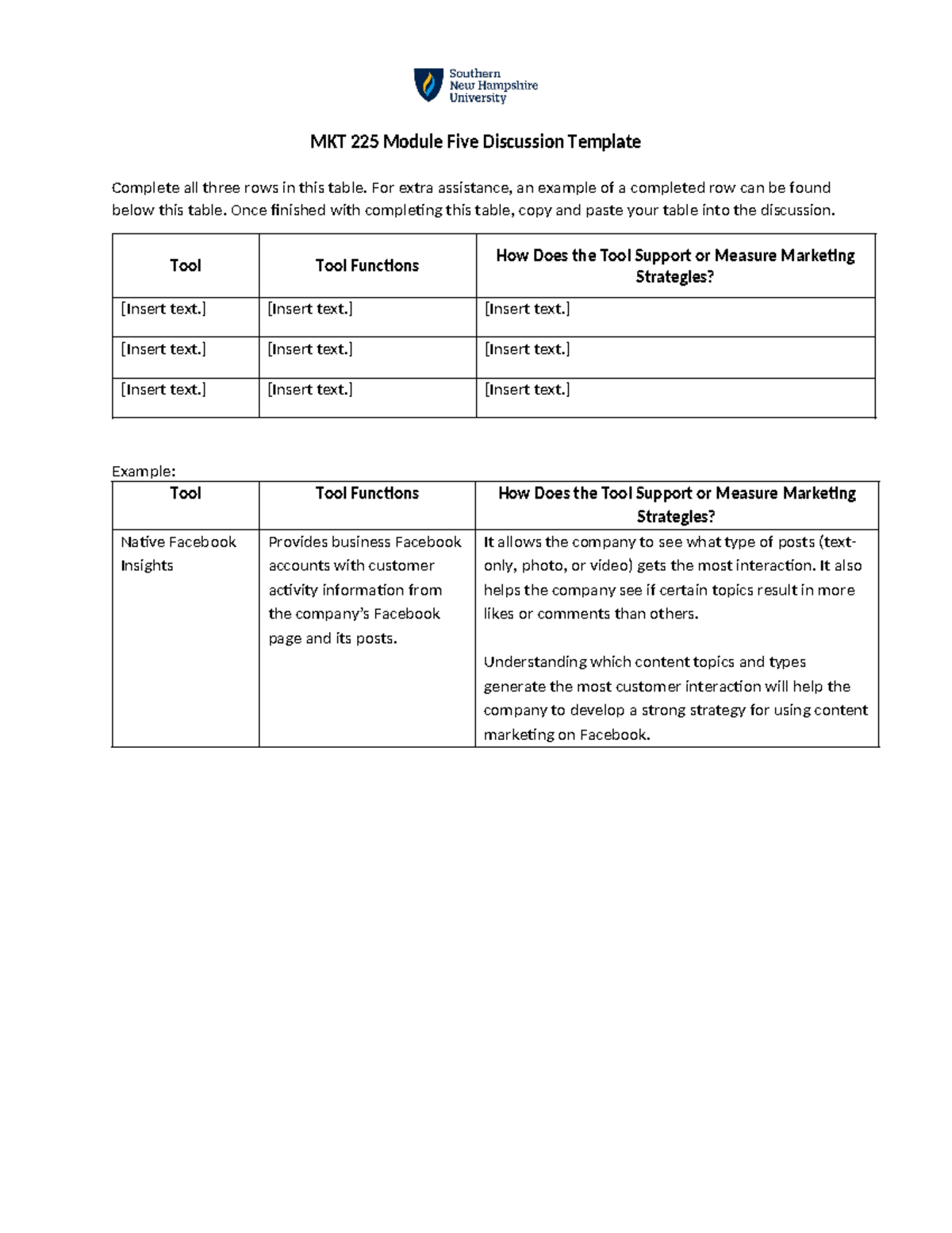 MKT 225 Module Five Discussion Template - MKT 225 Module Five ...