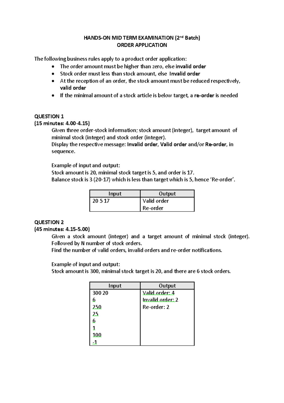 Mid Lab TK 1114(Dec2021) Batch 2 - HANDS-ON MID TERM EXAMINATION (2nd Batch) ORDER APPLICATION ...