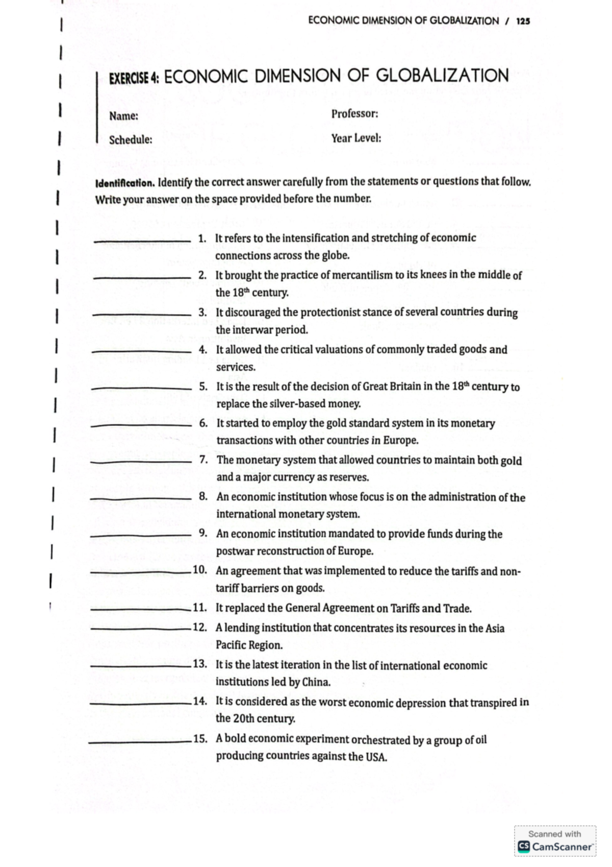 Part 1 Assignment on Economic Globalizat - ECONOMIC DIMENSION OF ...