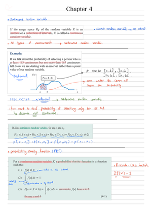 Probability Distributions Summary - Probability distributions - summary ...