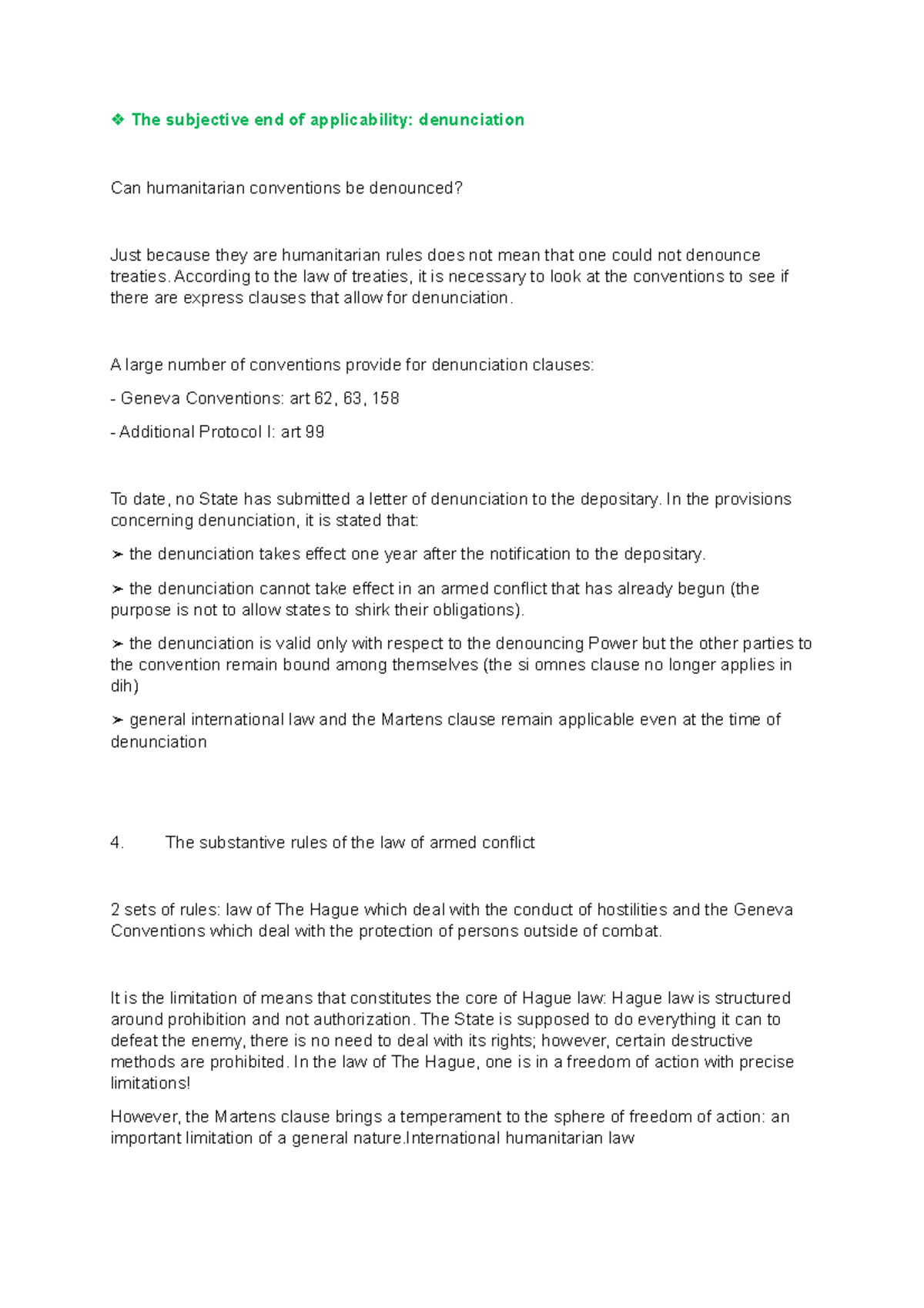 The subjective end of applicability denunciation 6 - According to the ...