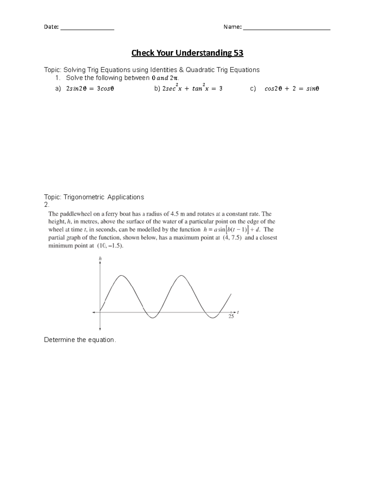 CYU 53 - practice - Date: ________________ Name ...