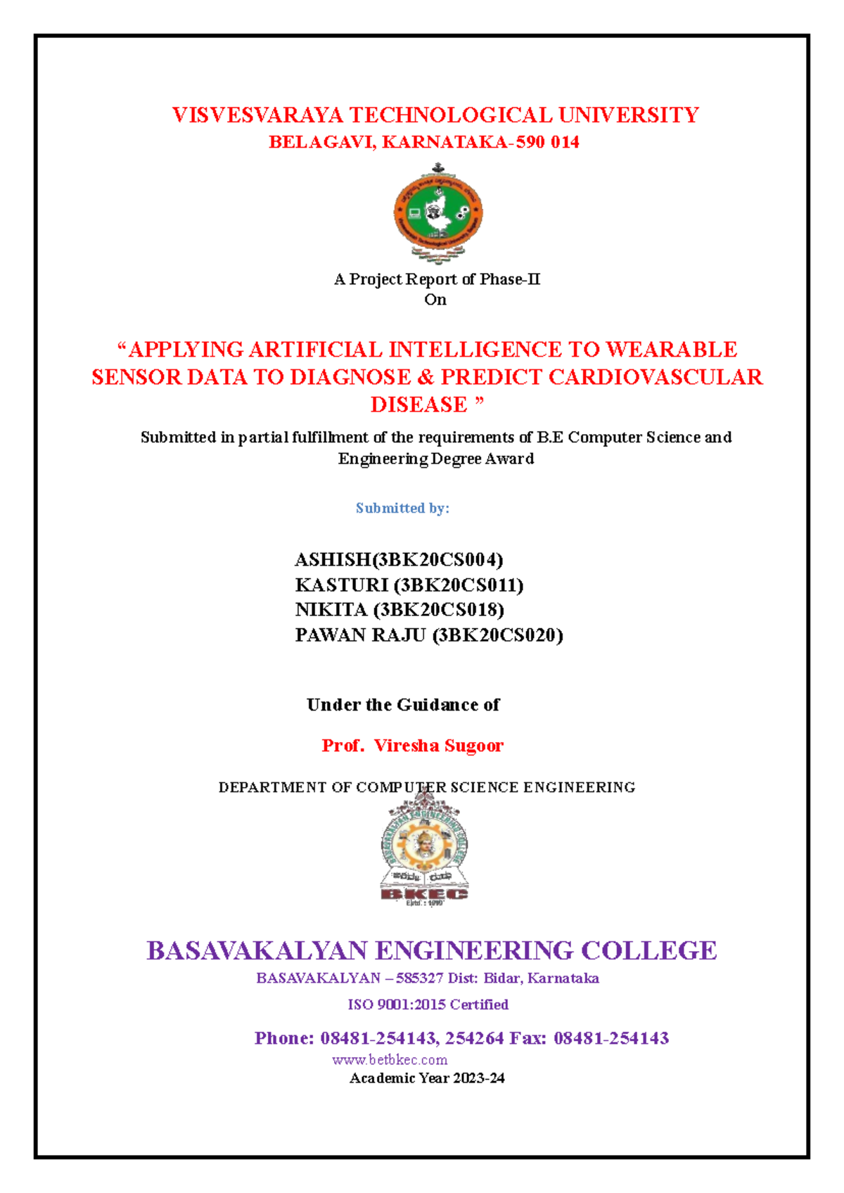 Report phase 2 - VISVESVARAYA TECHNOLOGICAL UNIVERSITY ####### BELAGAVI ...