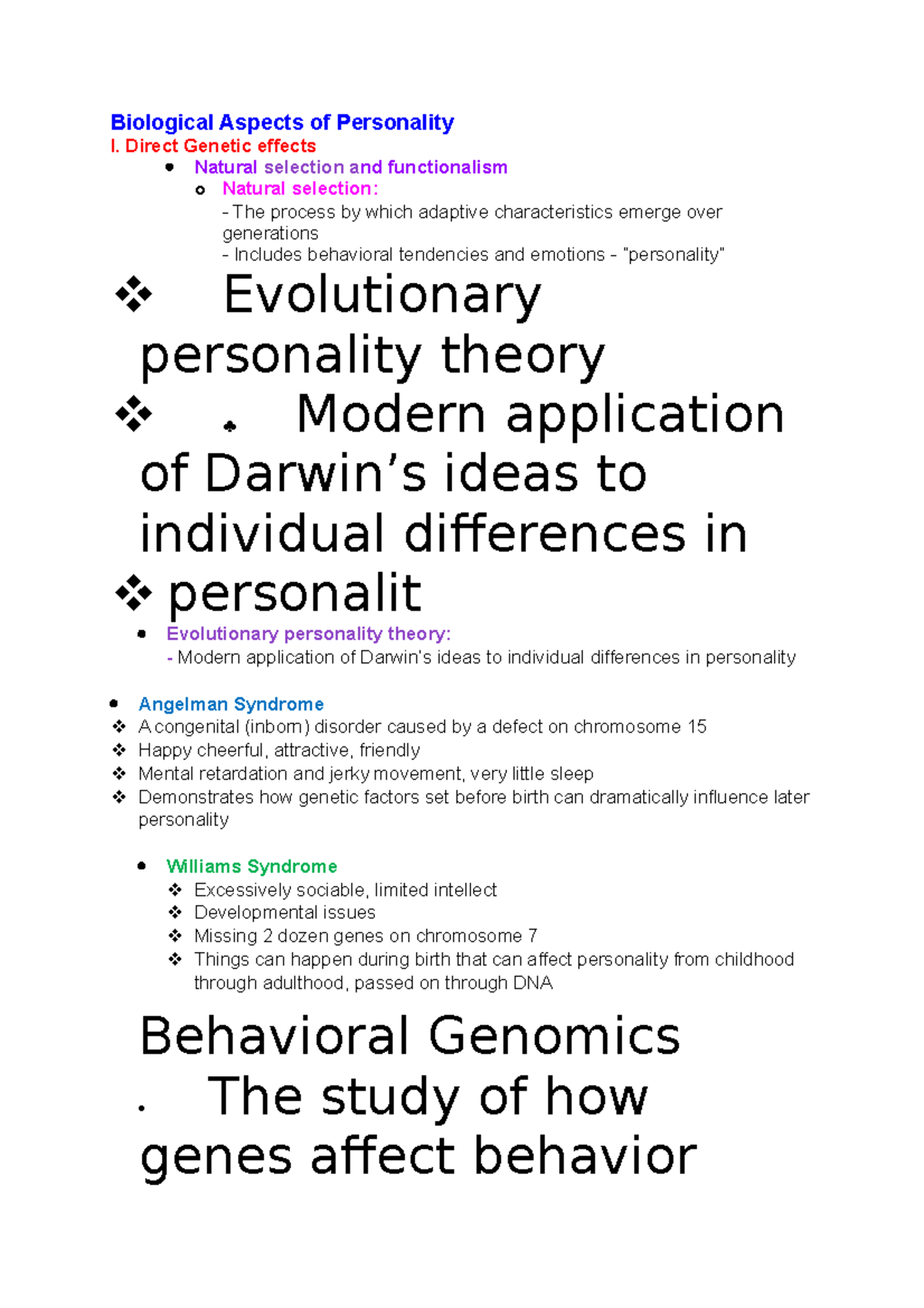 Biological Aspects Of Personality Direct Genetic Effects Natural