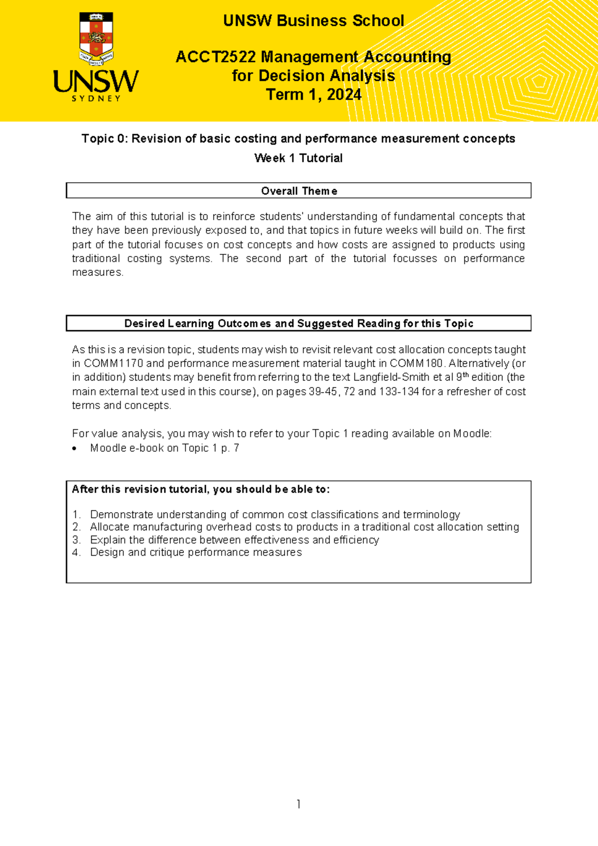 ACCT2522 Topic 0 Tutorial Questions for Students - UNSW Business School ...