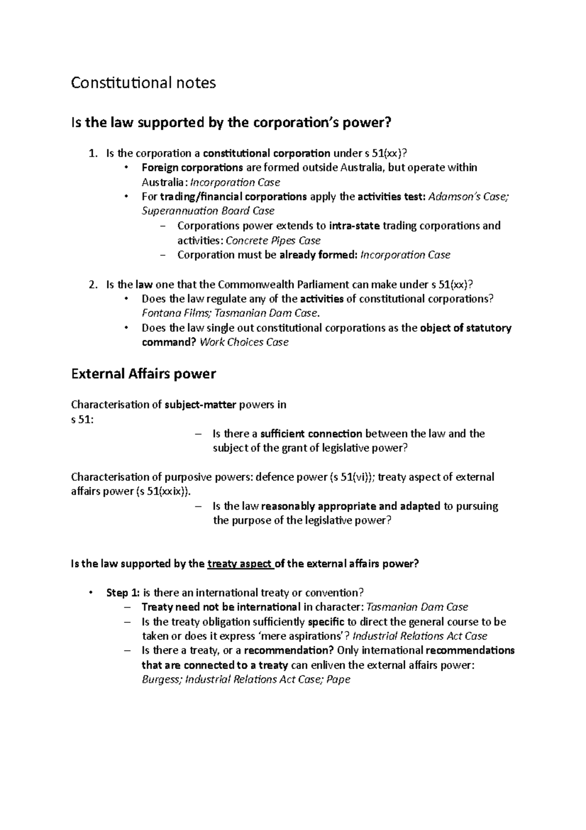 Constitutional notes for constitutional law - Constitutional notes Is ...