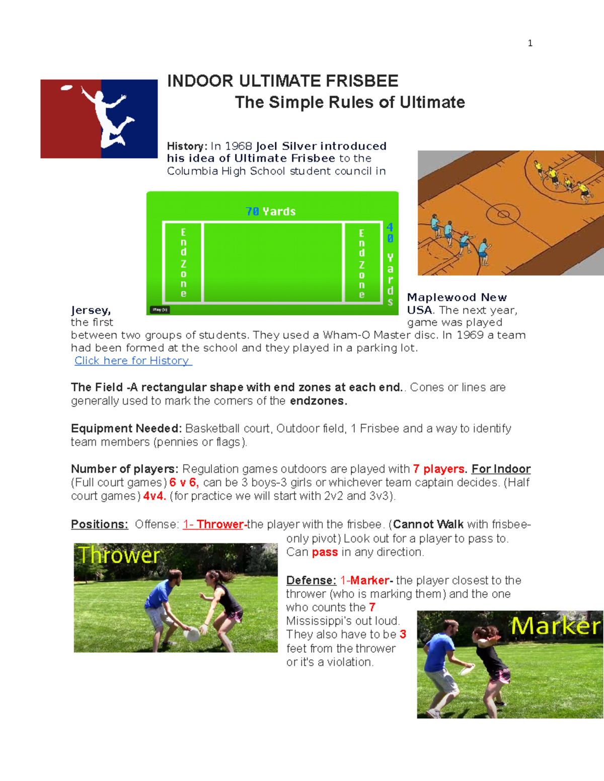 Owoyomi abiol frisbee notes - INDOOR ULTIMATE FRISBEE The Simple Rules ...