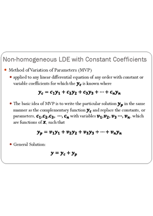 First Order Differential Equation (Homogeneous) - ENSC 21 Mathematical Methods in Engineering ...