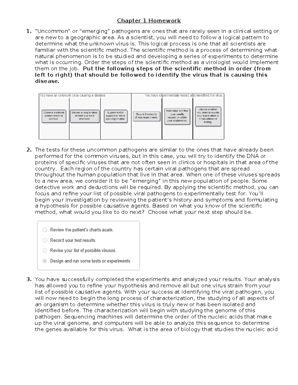 Chapter 1 Homework - Chapter 1 Homework "Uncommon" or "emerging" pathogens are - Studocu